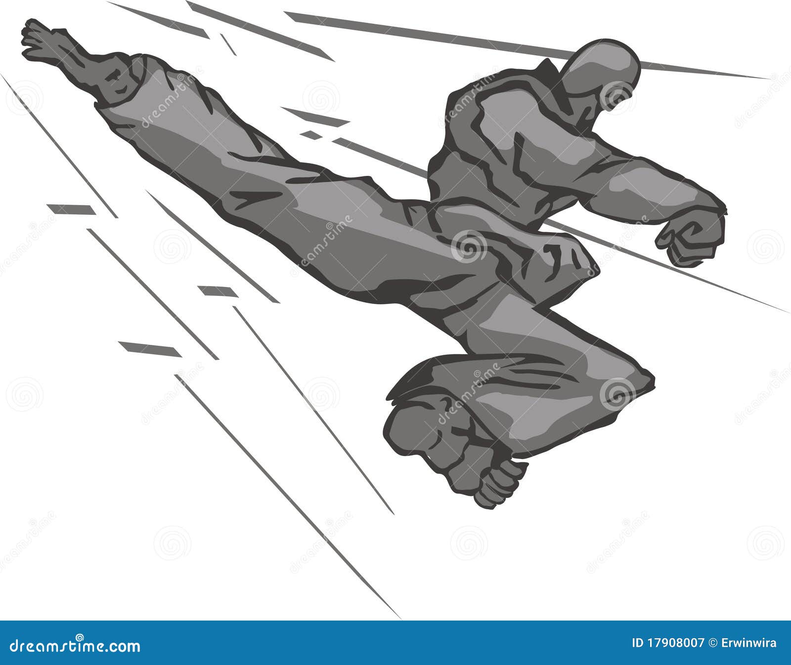 Taekwondo back kick stock vector. Illustration of jumping - 17908007