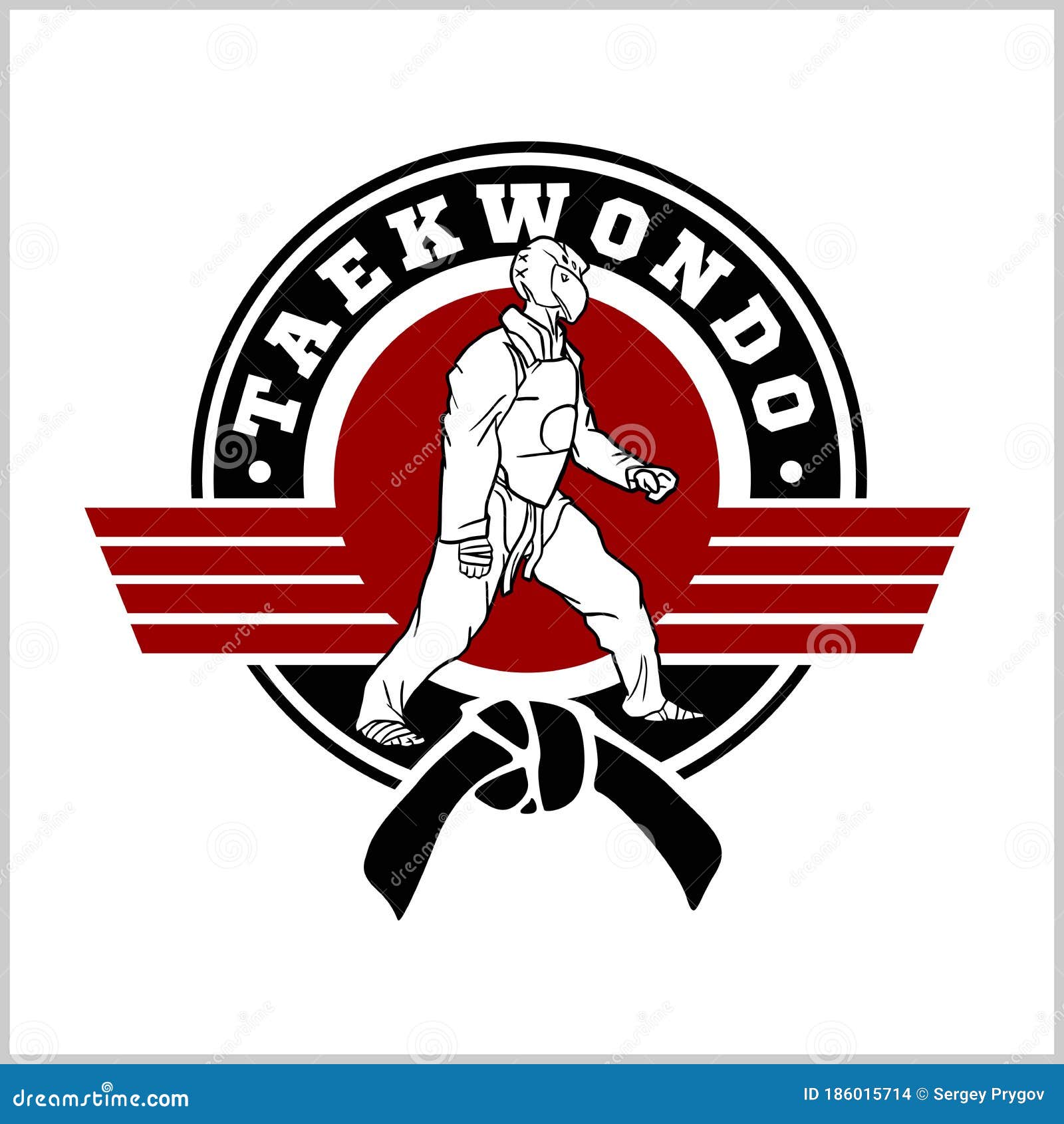 Taekwondo Emblem - Taekwondo Logo Design Template. Vector Illustration ...
