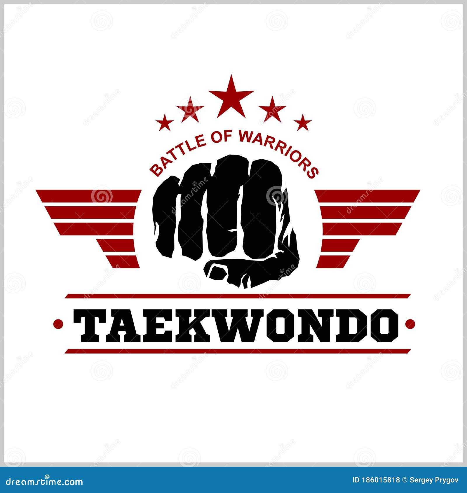 Taekwondo Emblem - Taekwondo Logo Design Template. Vector Illustration ...