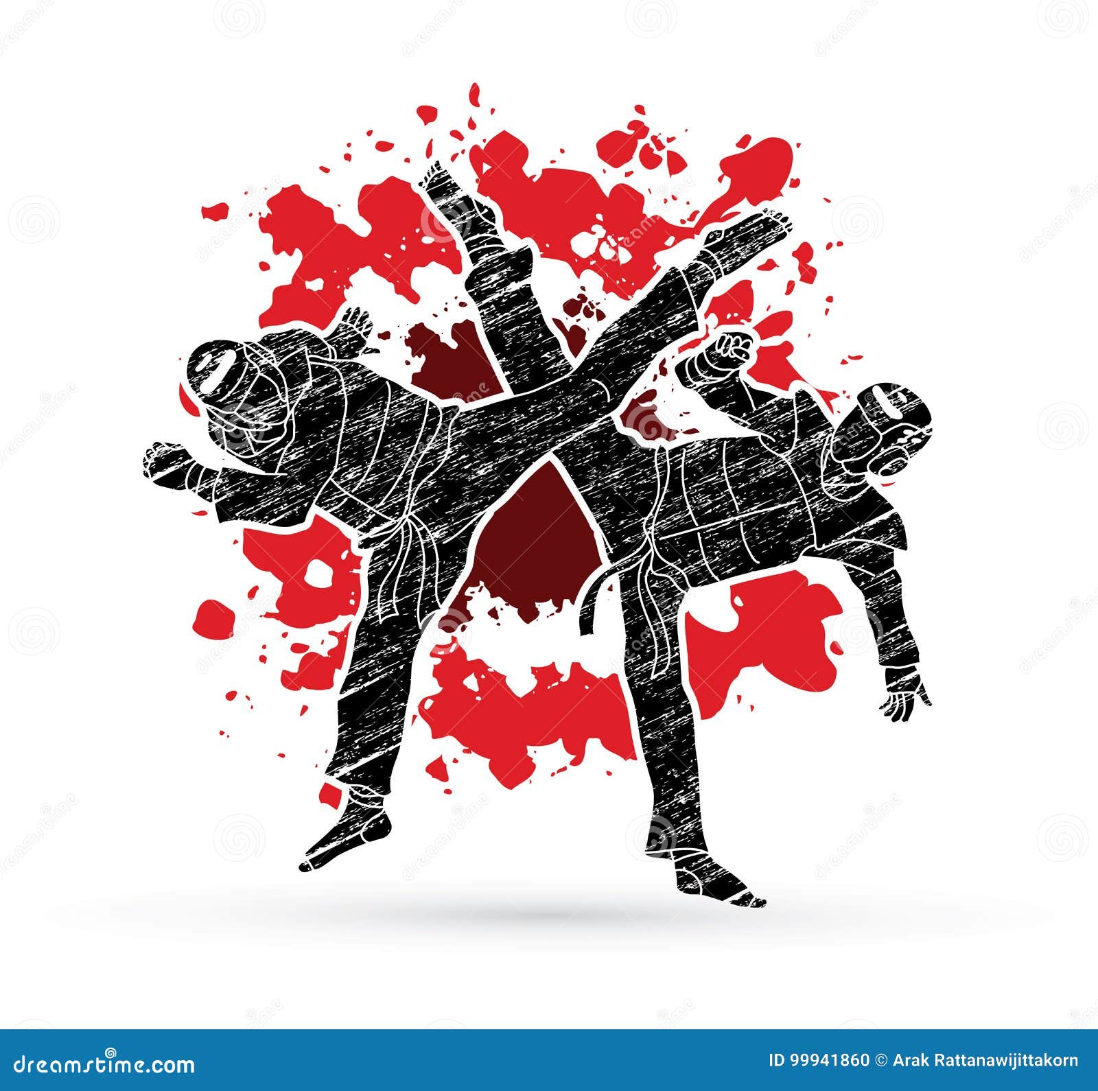 Taekwondo fighting battle stock vector. Illustration of decoration ...