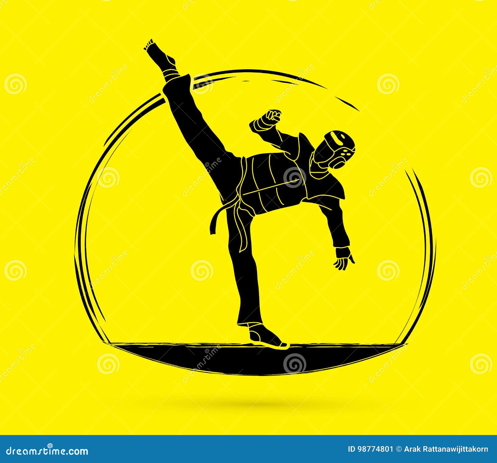 Taekwondo Kick Icon Of 3 Types. Isolated Vector Sign Symbol ...