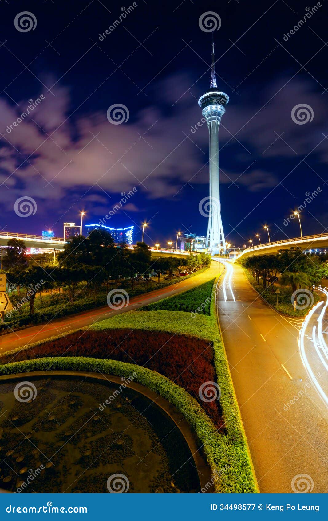 Taffic Highway Under Macau Tower Stock Image - Image of landmark, lake ...