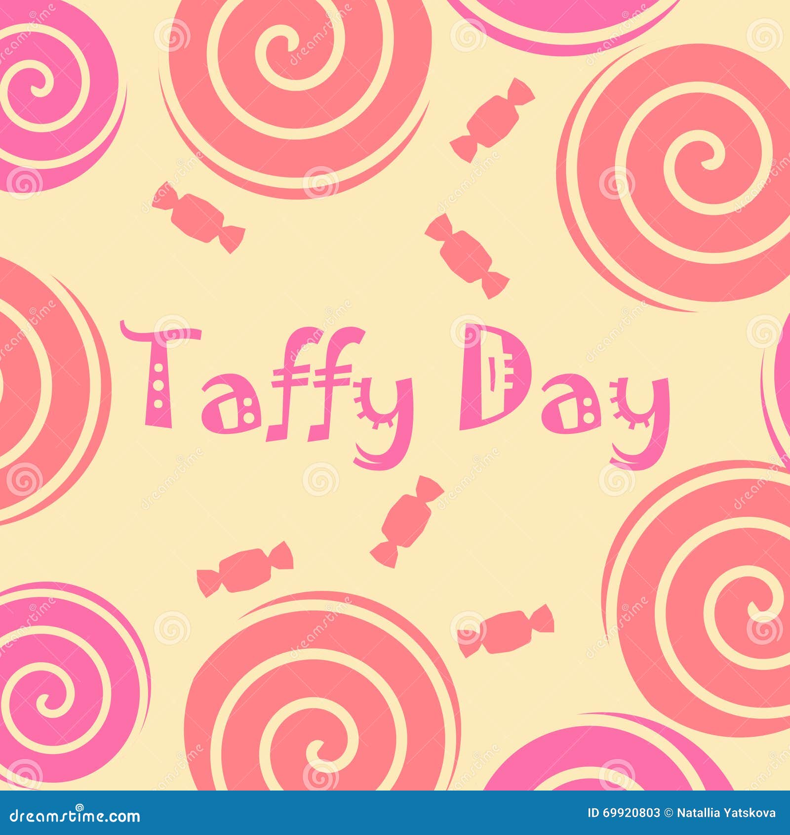 Taffy day decoration stock vector. Illustration of pink - 69920803