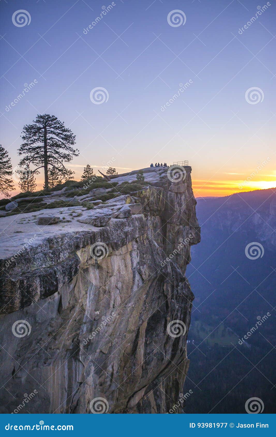 Taft Point at sunset stock image. Image of nature, landmark - 93981977