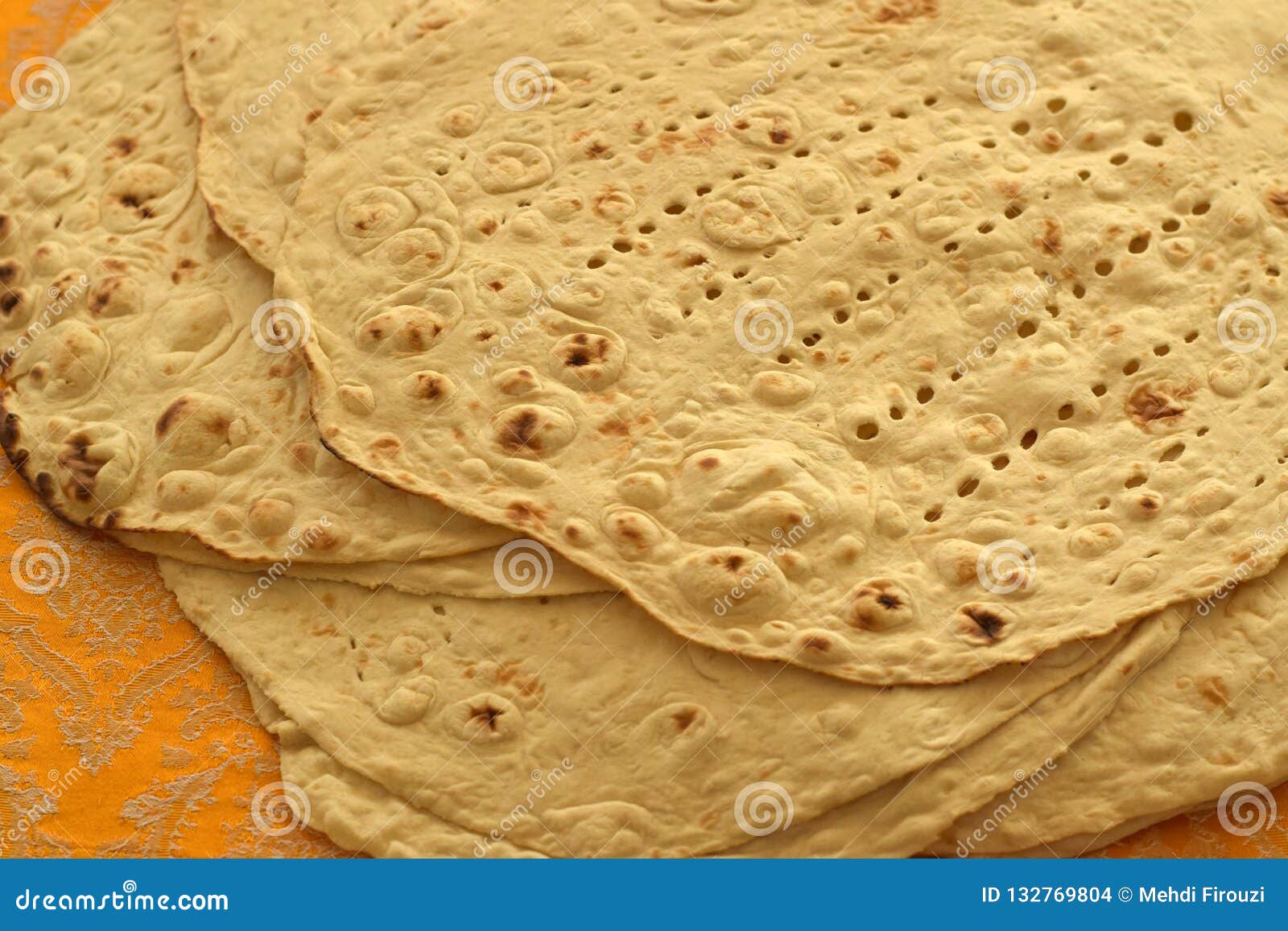Taftan Bread, Iranian White Bread Stock Photo - Image of tandoors ...