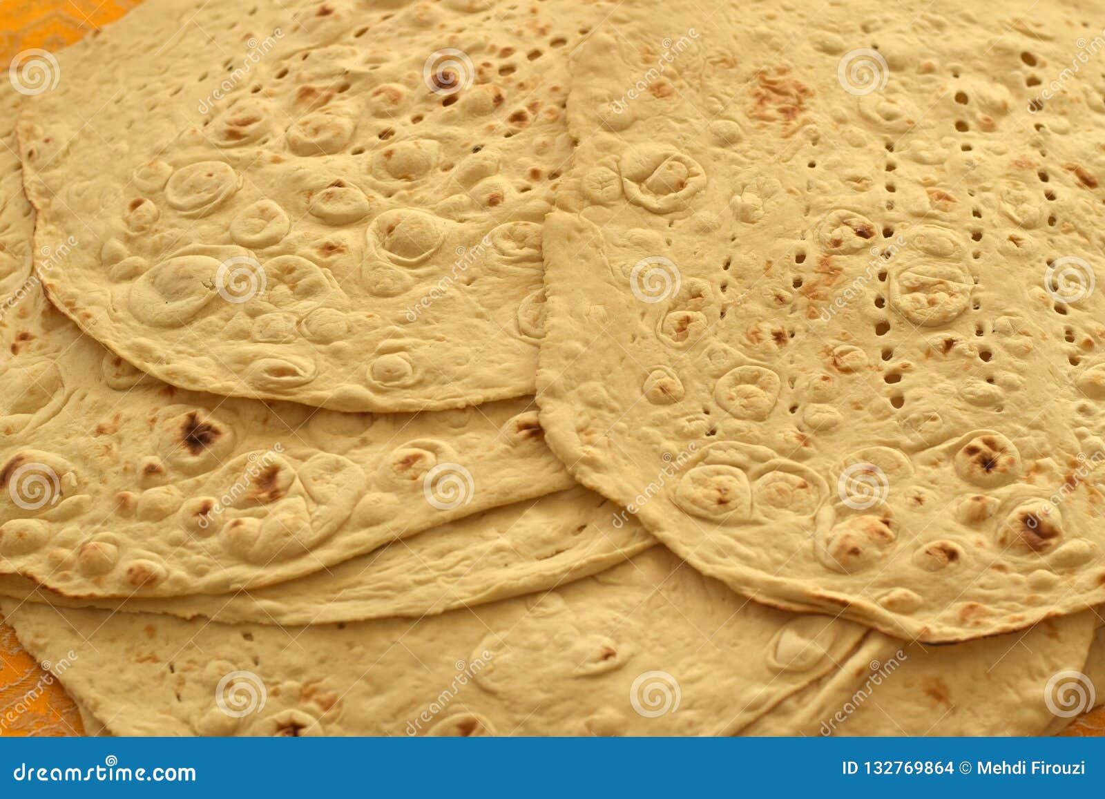 Taftan Bread, Iranian White Bread Stock Photo - Image of noon, white ...