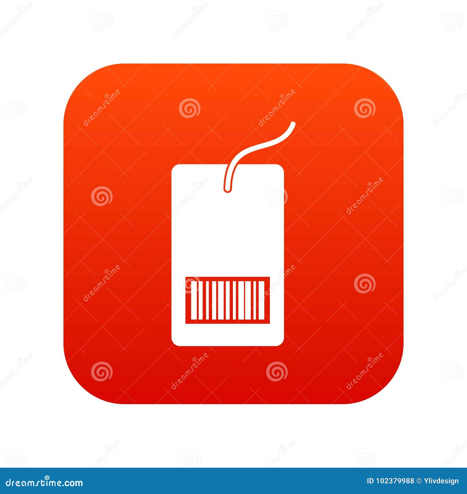 Tag with Bar Code Icon Digital Red Stock Vector - Illustration of ...