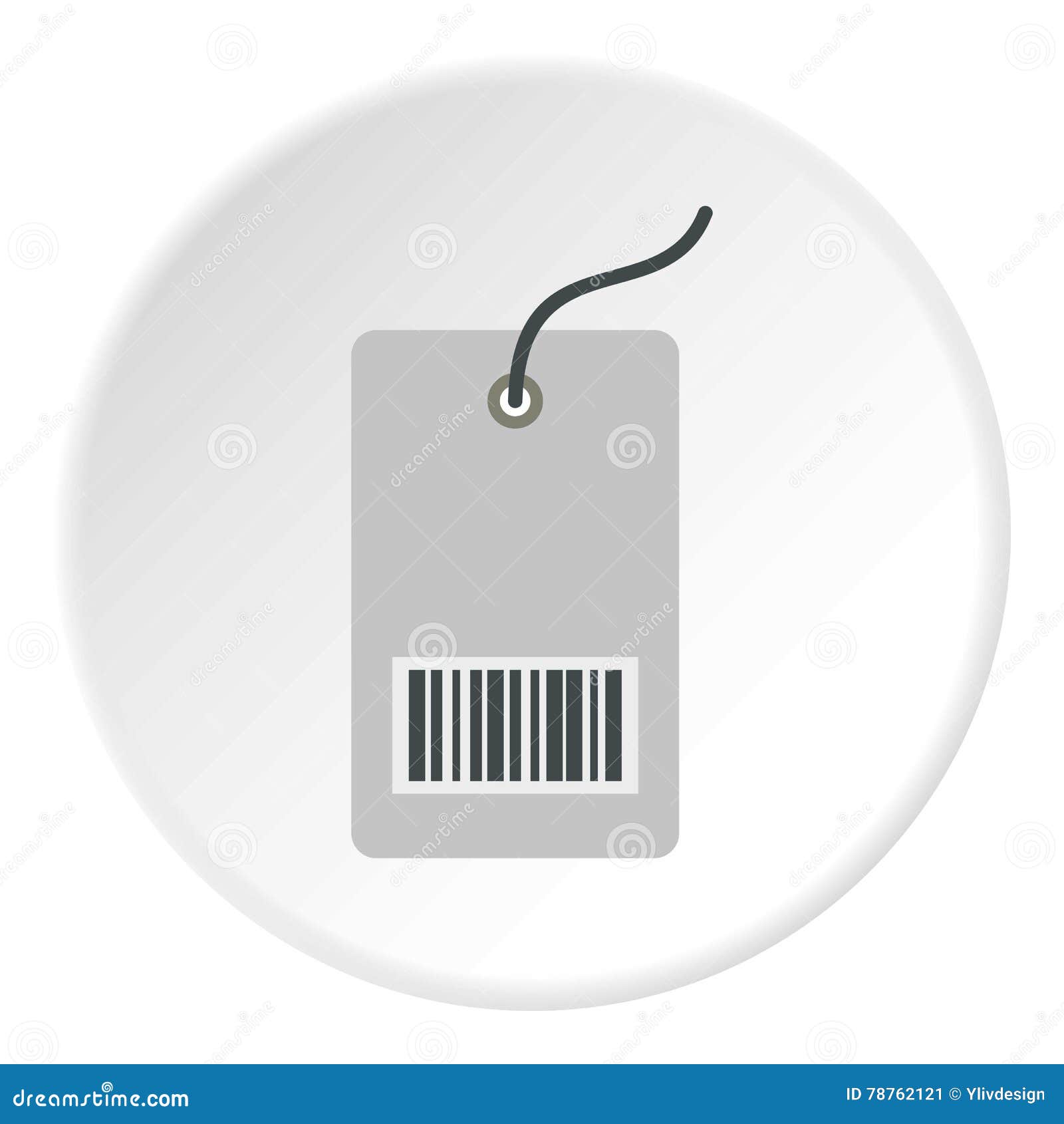 Tag with Bar-code Icon, Flat Style Stock Vector - Illustration of data ...