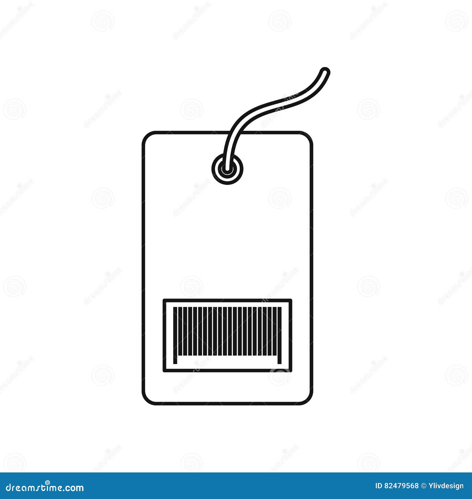 Tag with Bar Code Icon, Outline Style Stock Vector - Illustration of ...