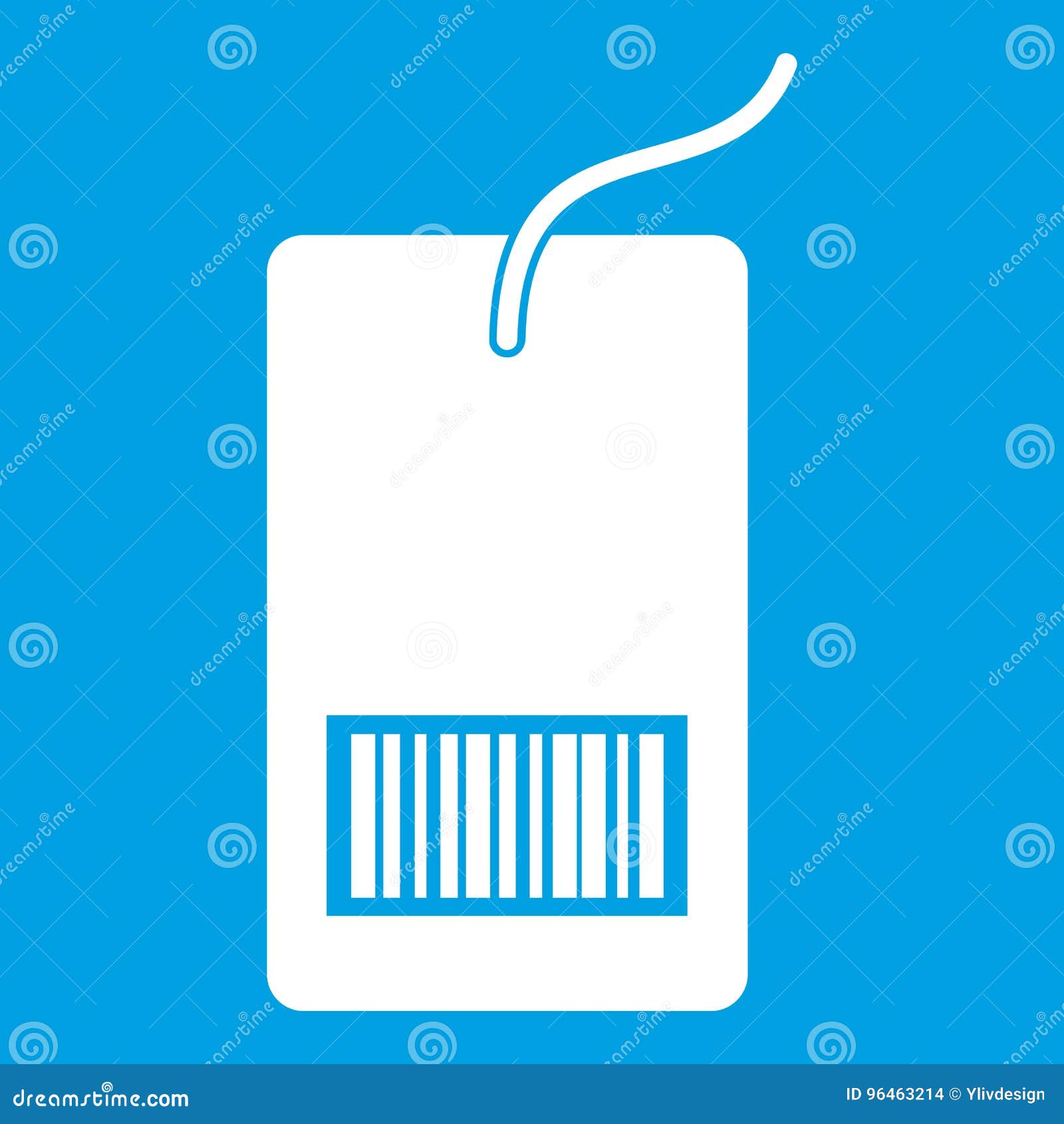Tag with Bar Code Icon White Stock Vector - Illustration of code ...