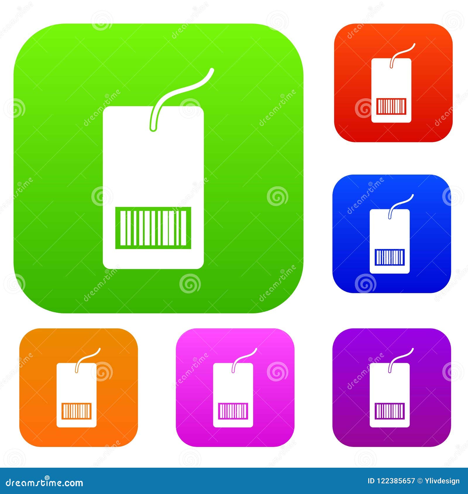 Tag with Bar Code Set Collection Stock Vector - Illustration of badge ...