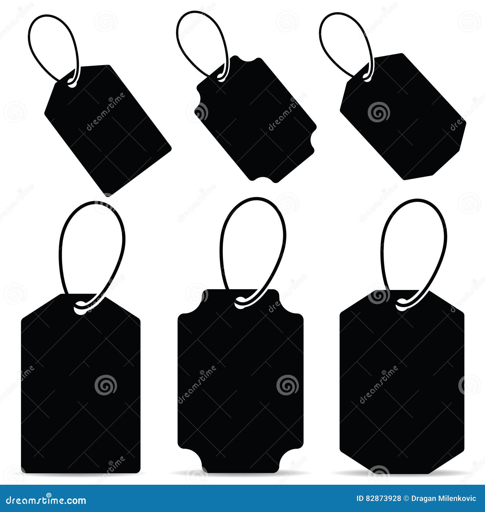 Tag in Black Color Set Illustration Stock Vector - Illustration of shop ...