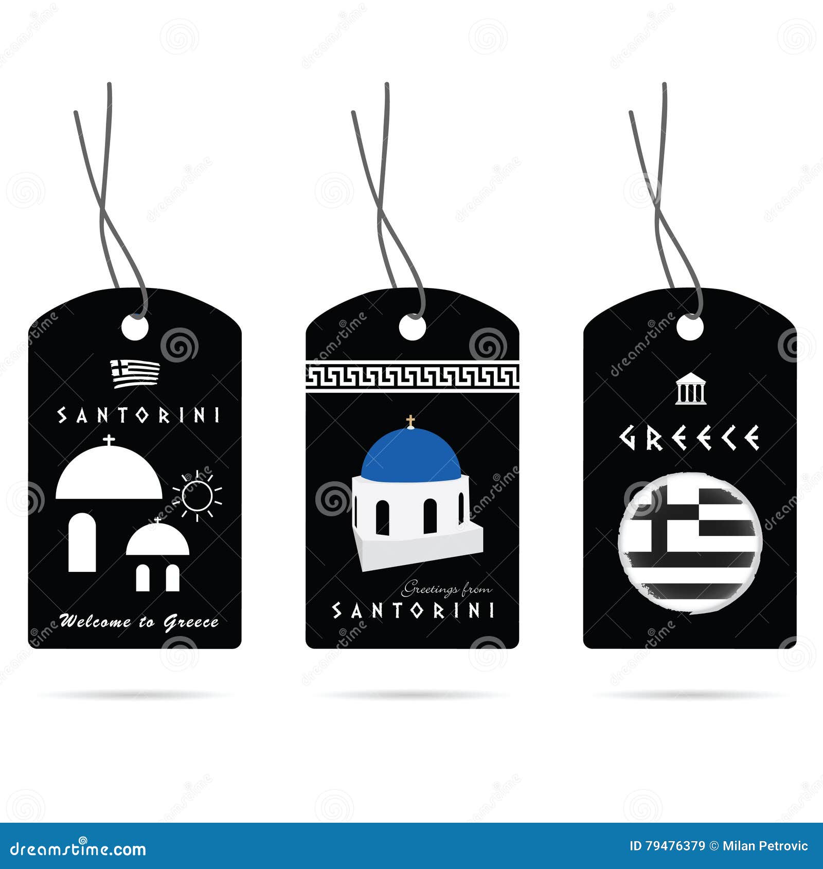 Tag in Black with Greece Elements Set One Stock Vector - Illustration ...