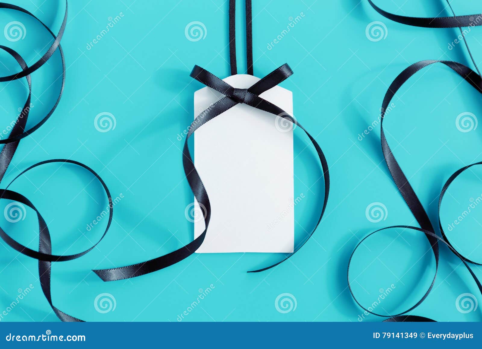 Tag with black ribbon stock image. Image of paper, string - 79141349