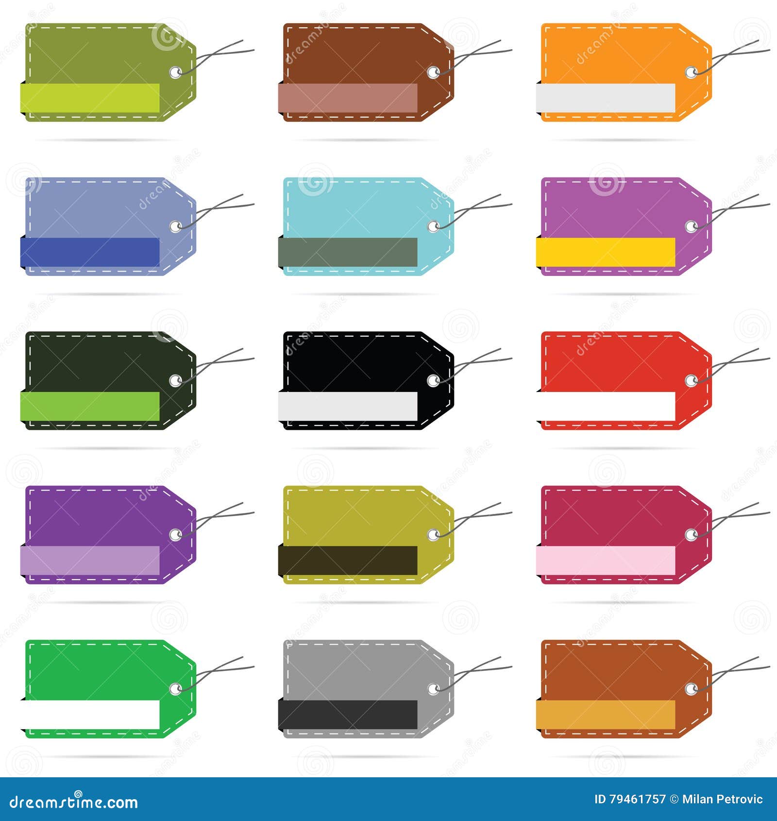 Tag Blank Design Collection in Various Color Illustration Set Two Stock ...