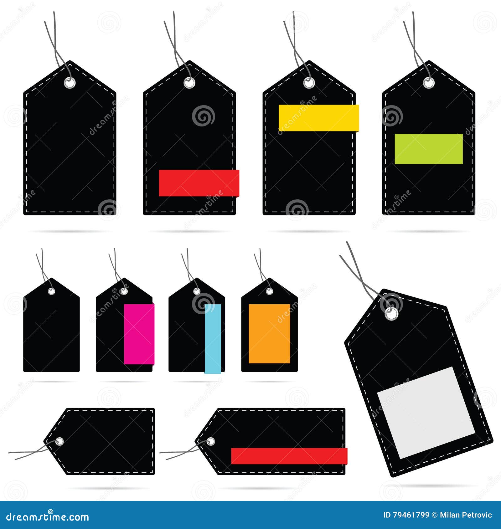 Tag Blank Design Set Collection Color Illustration Stock Vector ...