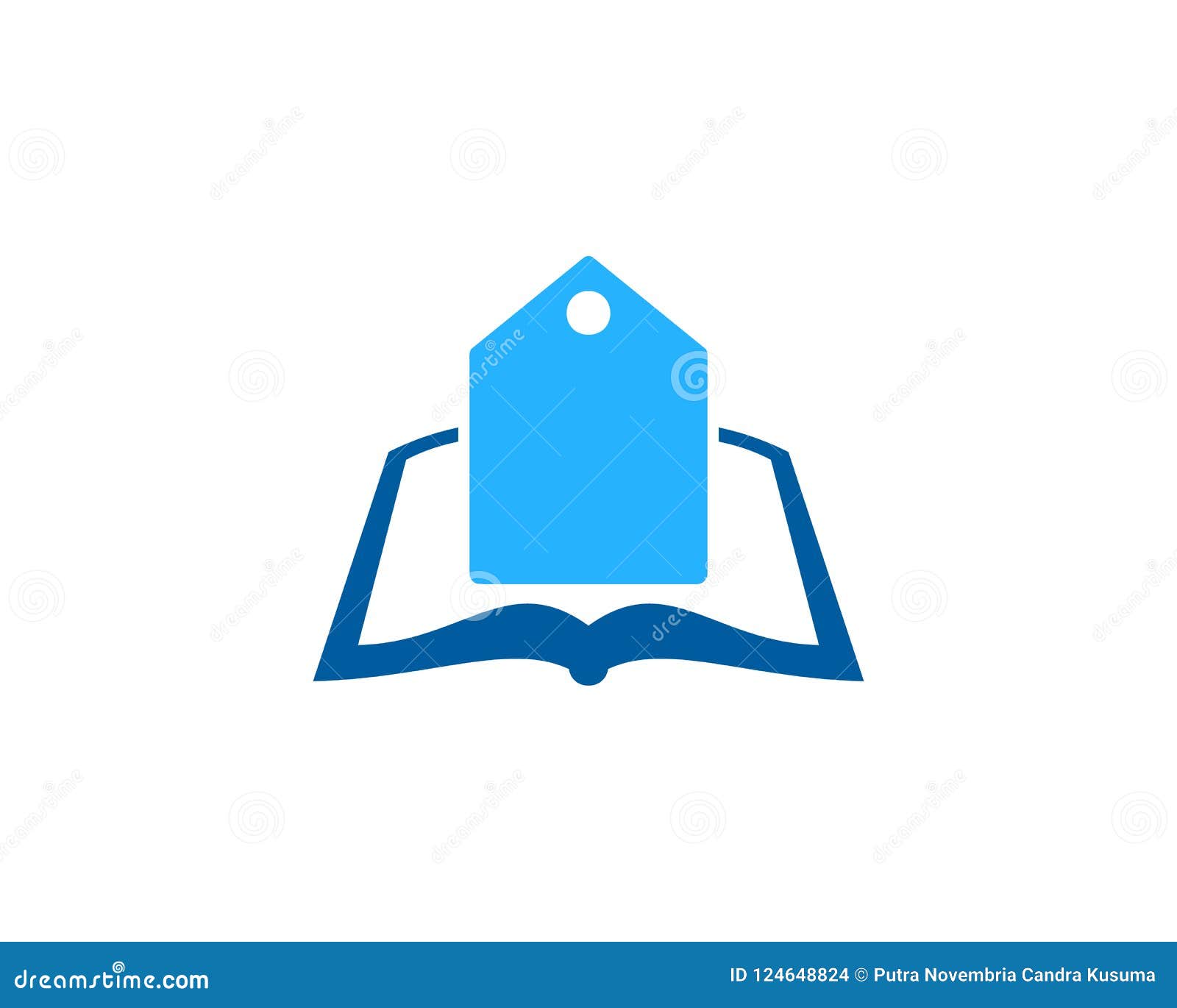 Tag Book Logo Icon Design stock vector. Illustration of concept - 124648824