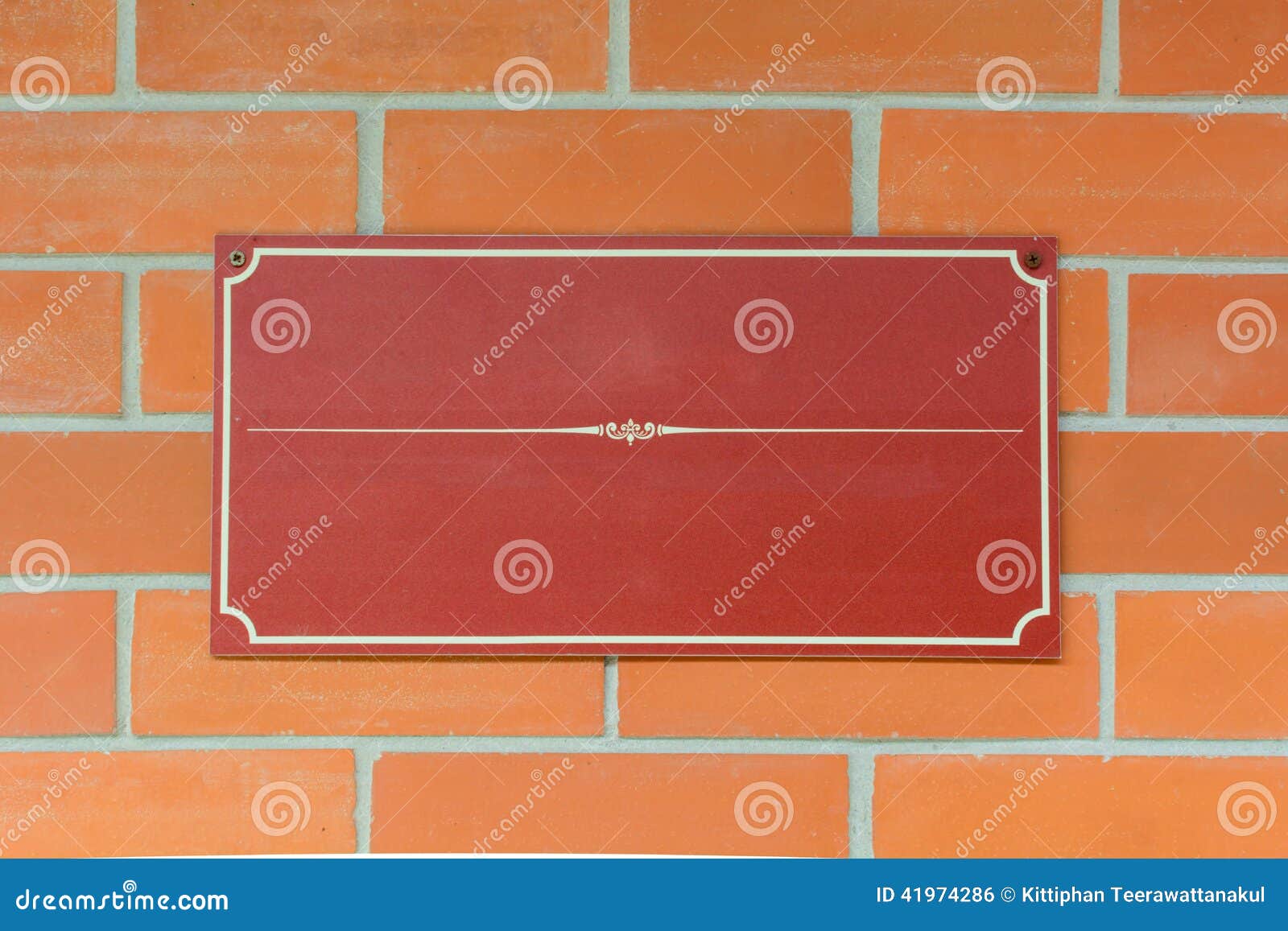 Tag on brick wall stock photo. Image of business, board - 41974286
