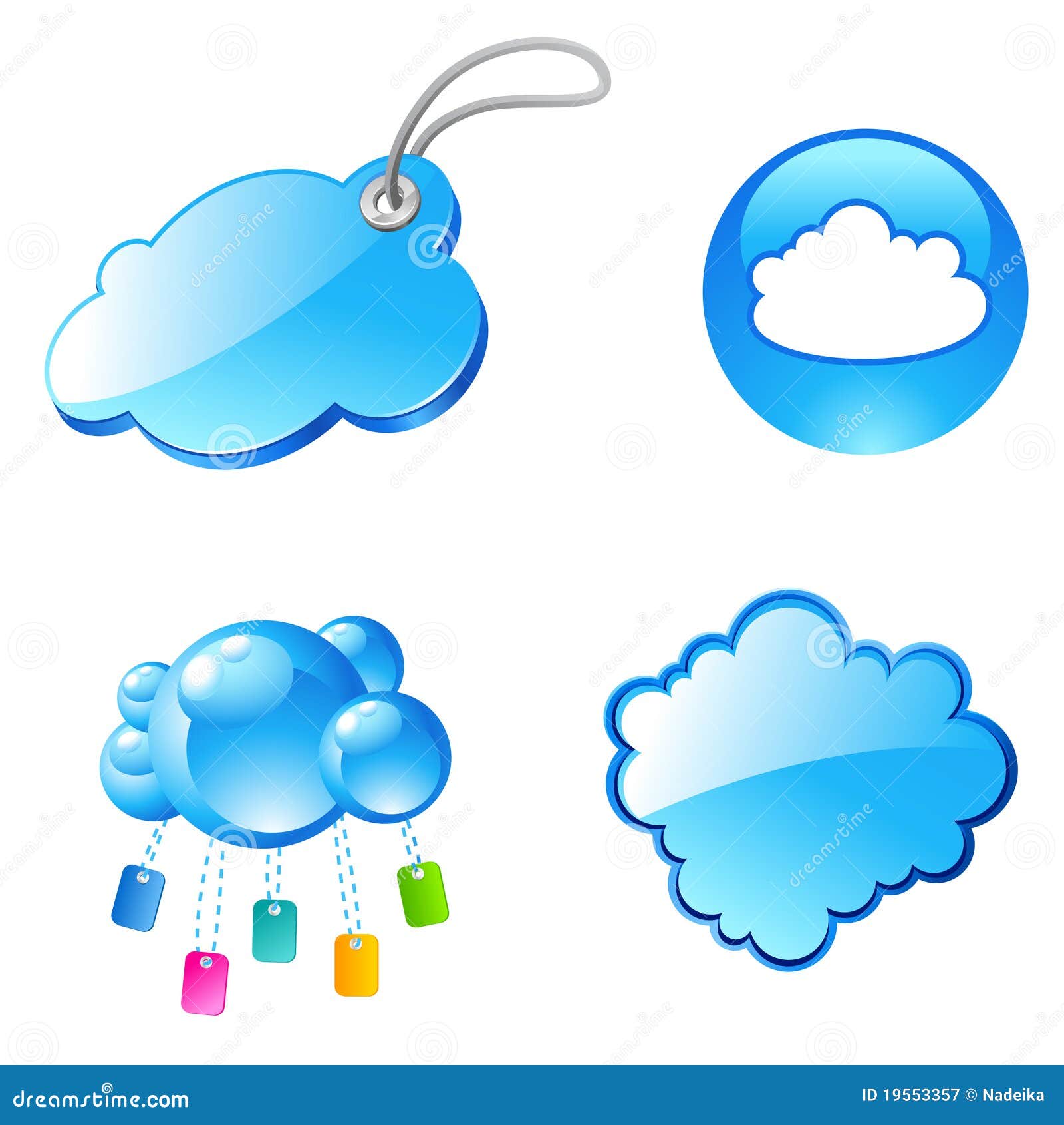 Tag cloud icons stock vector. Illustration of blue, paper - 19553357