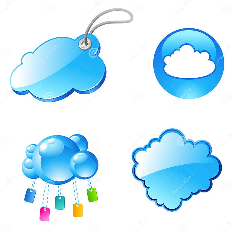 Tag cloud icons stock vector. Illustration of blue, paper - 19553357