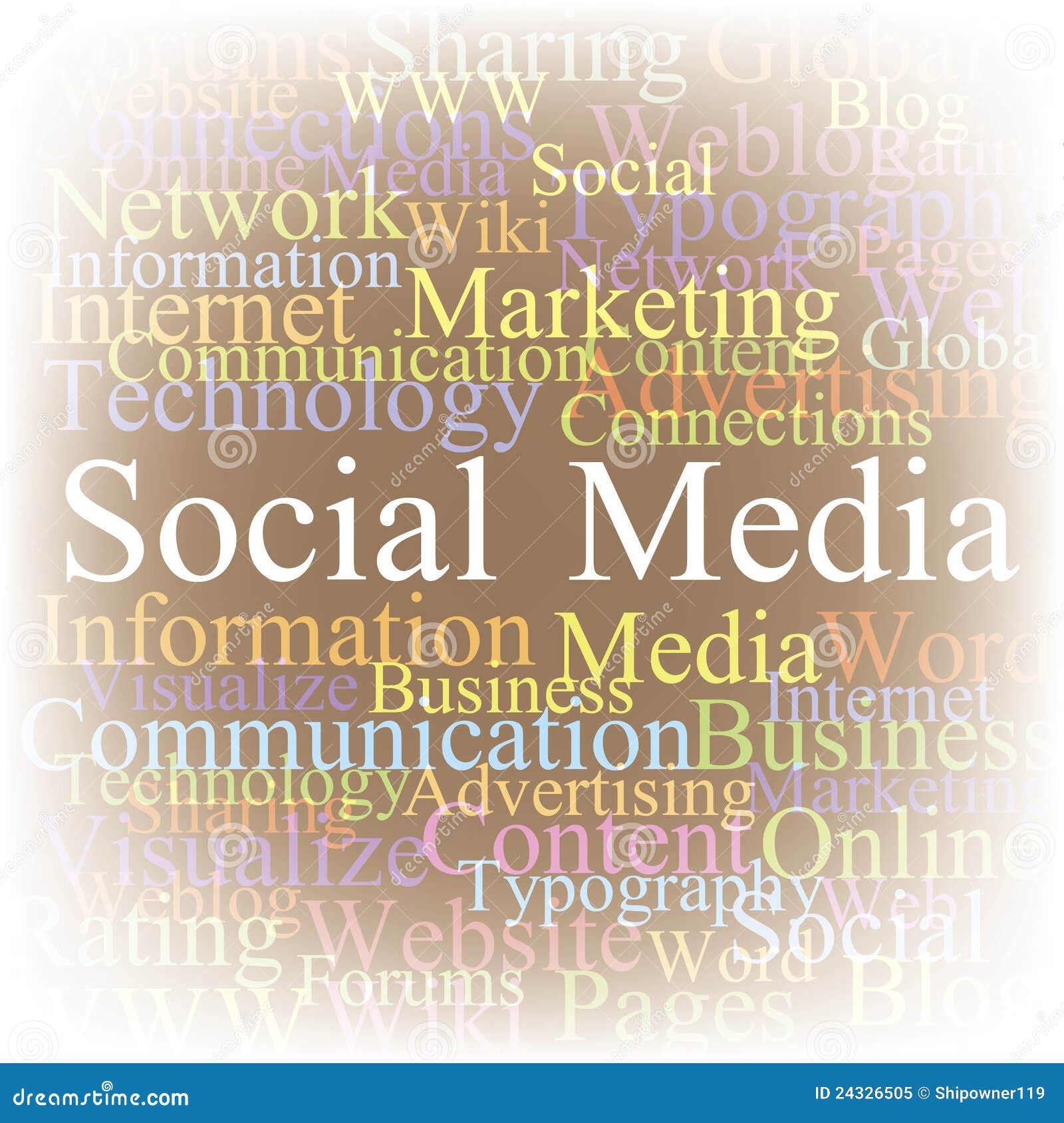 Tag cloud Social media stock vector. Illustration of internet - 24326505