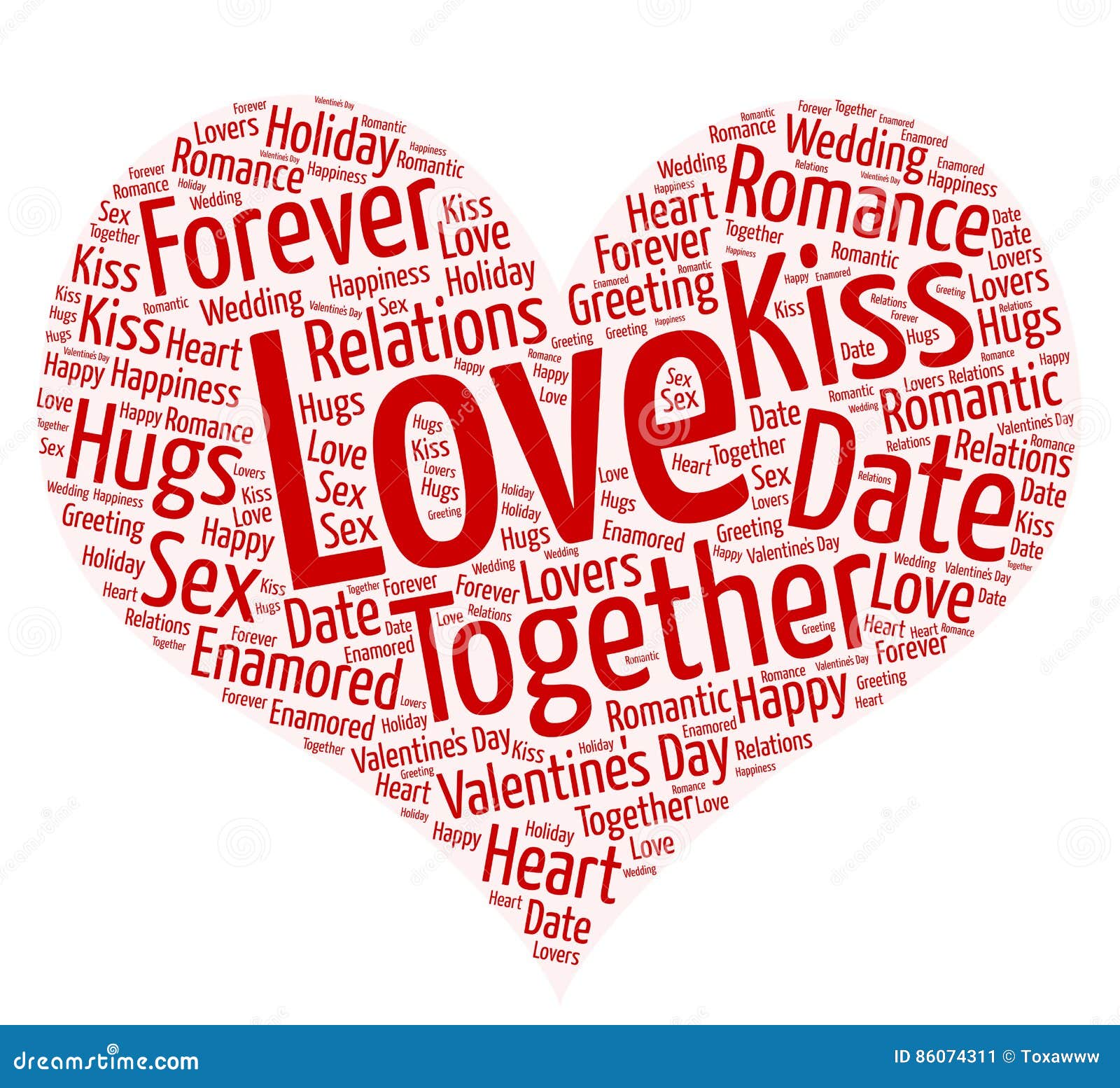 Tag Cloud on the Subject of Love Stock Illustration - Illustration of ...