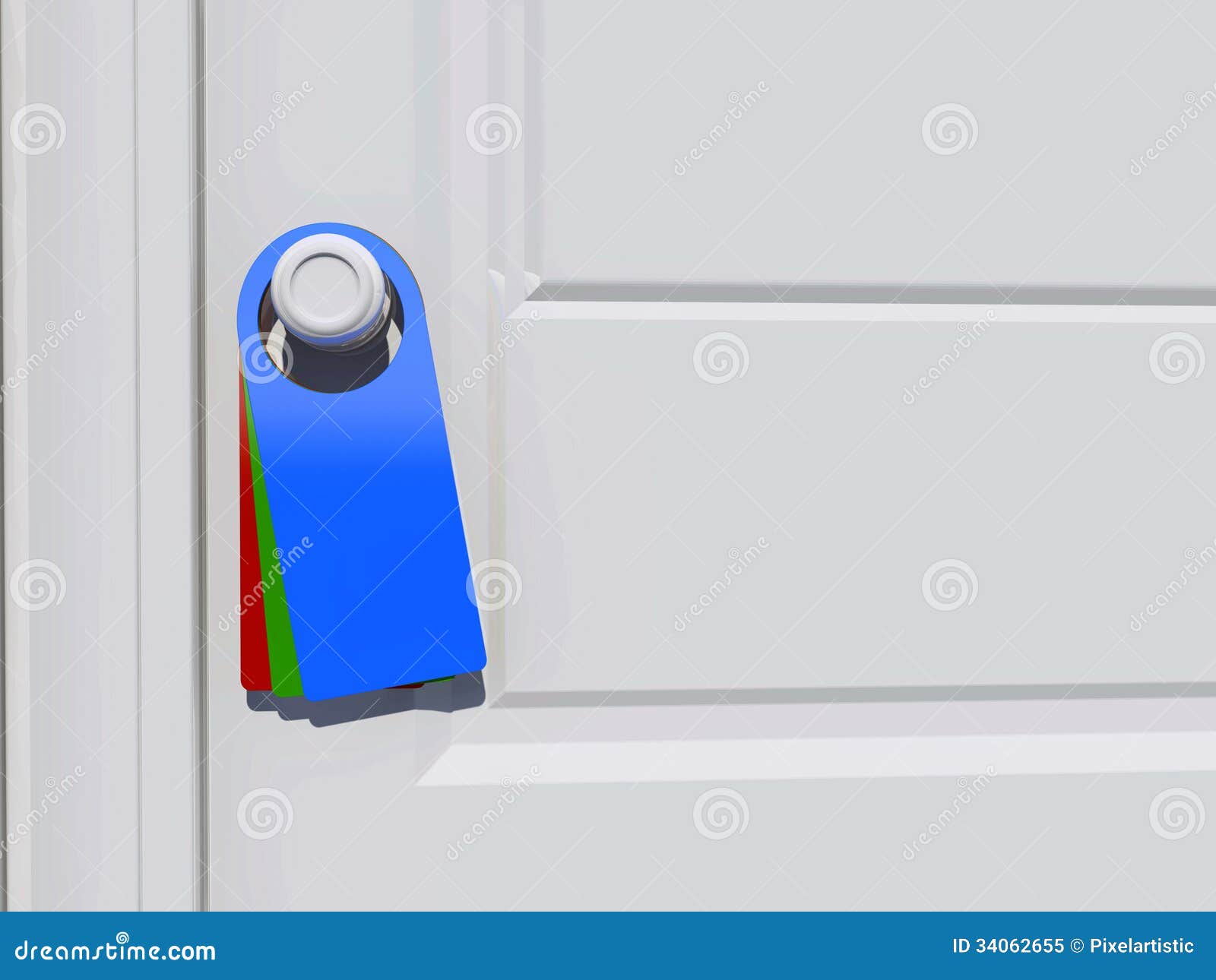 Tag on door handle stock illustration. Illustration of disturb - 34062655