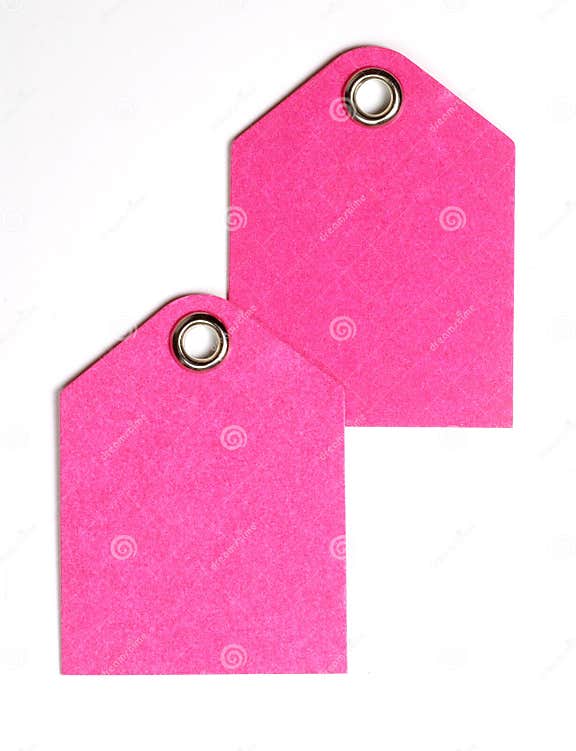 Tag Em Branco De Papel Cor-de-rosa Imagem de Stock - Imagem de feriado ...