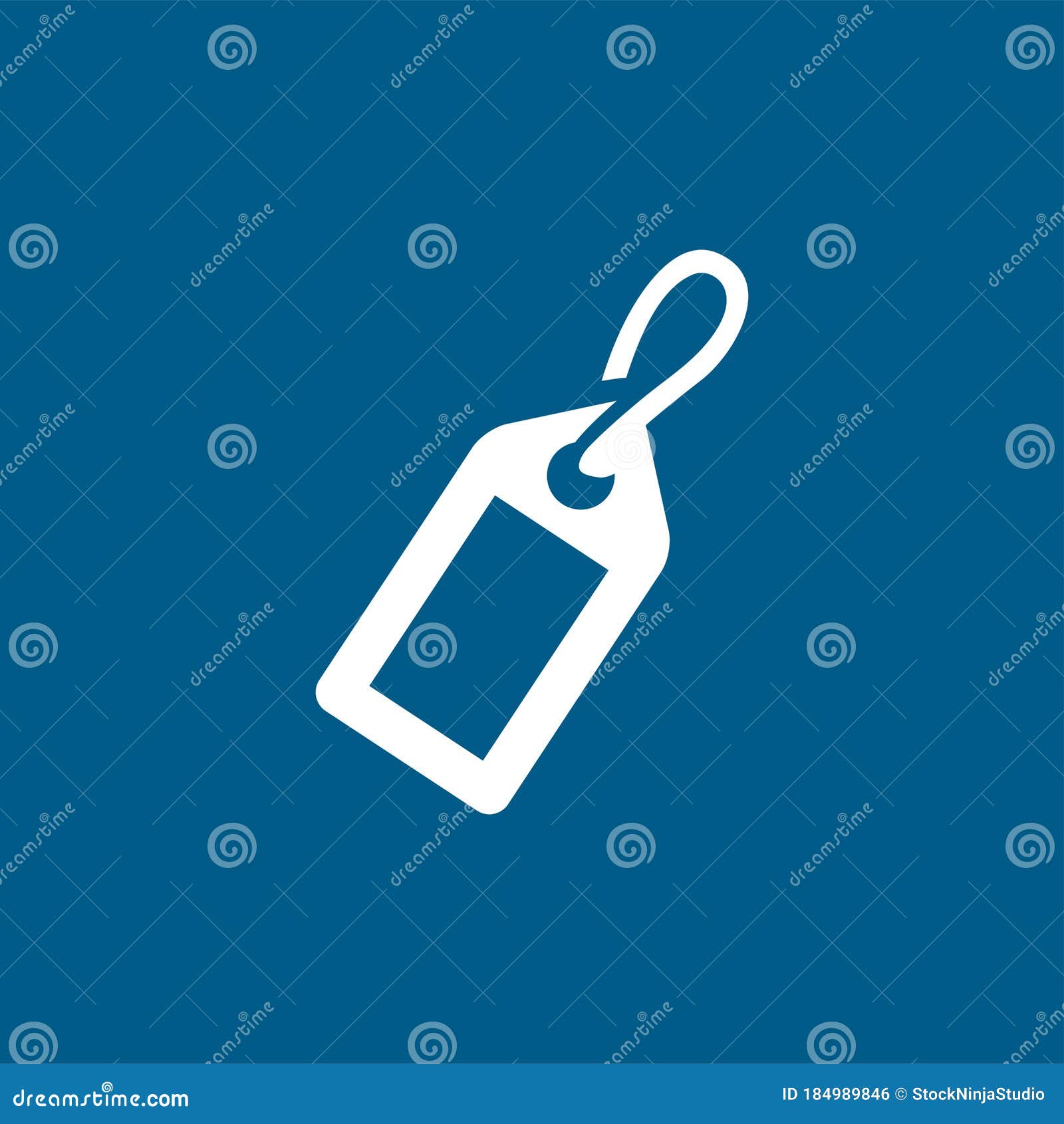 Tag Icon on Blue Background. Blue Flat Style Vector Illustration Stock ...