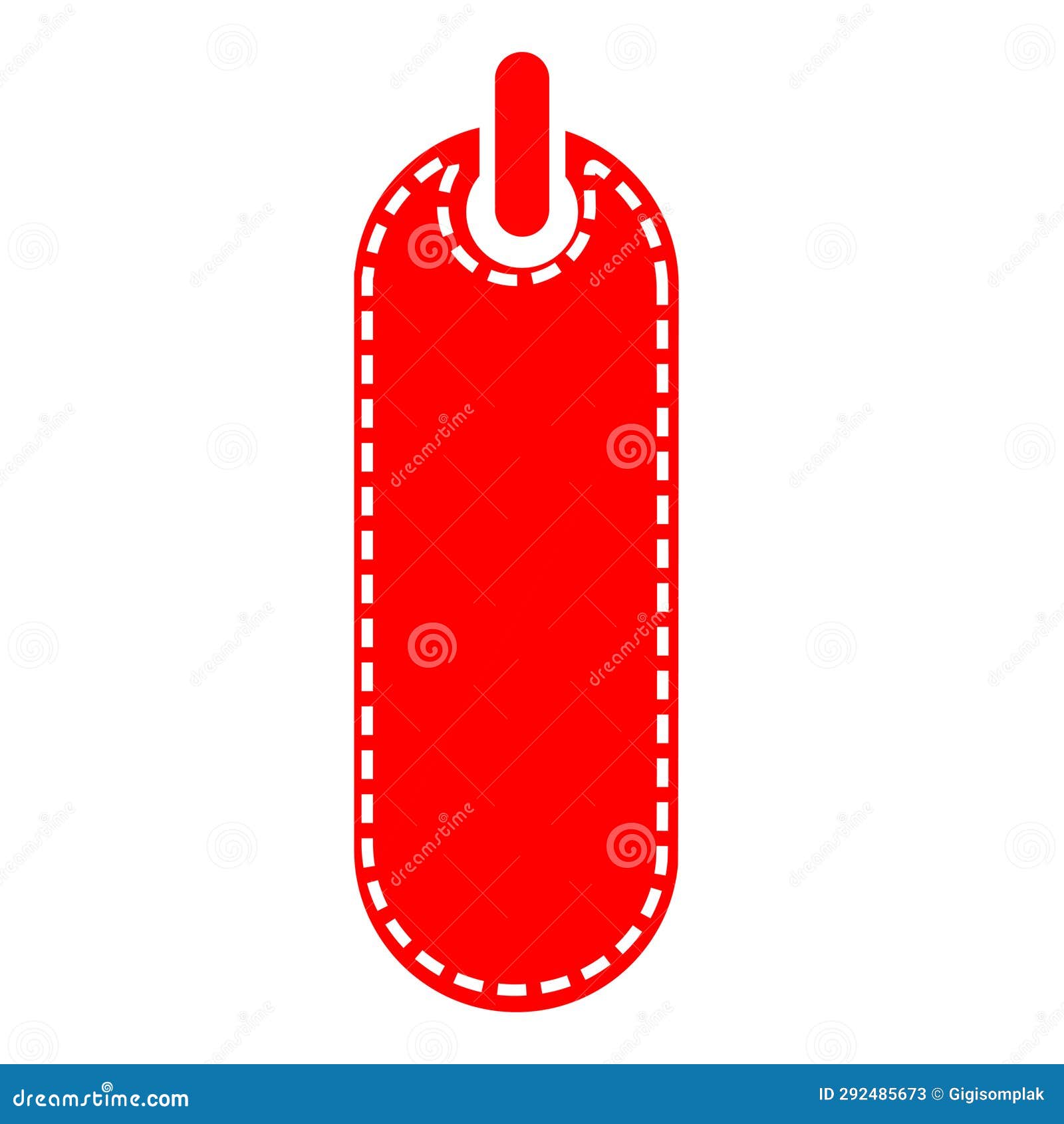 Simple Vector Red Shining Oval Blank Tag, Icon Style, Isolated on White ...