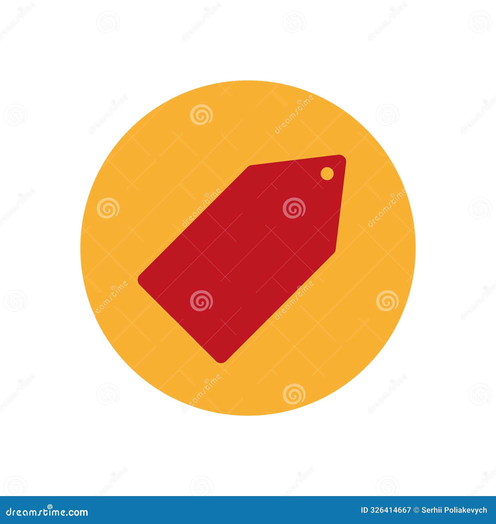 Tag Icon Vector. Orange Circle Background. Red Tag Design. Price Label ...