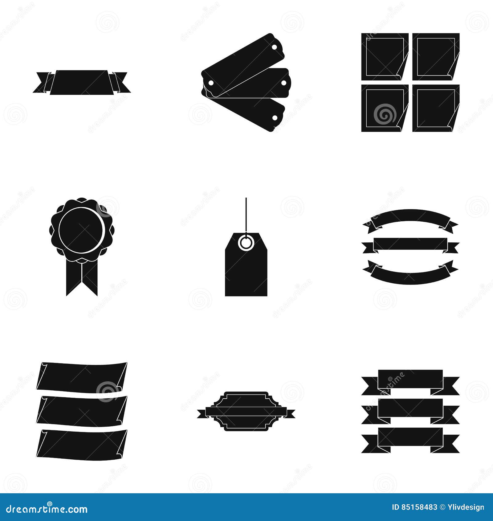 Tag Icons Set, Simple Style Stock Vector - Illustration of drawn, shop ...