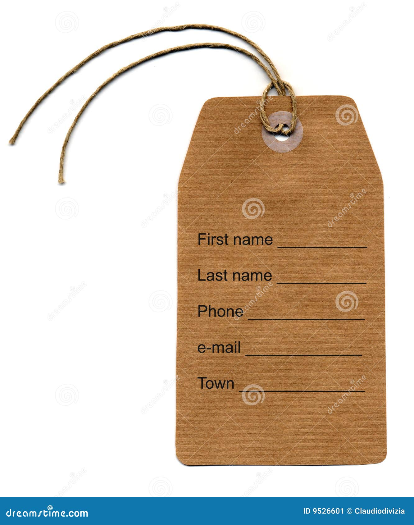 Tag label stock image. Image of name, rope, docket, tied - 9526601