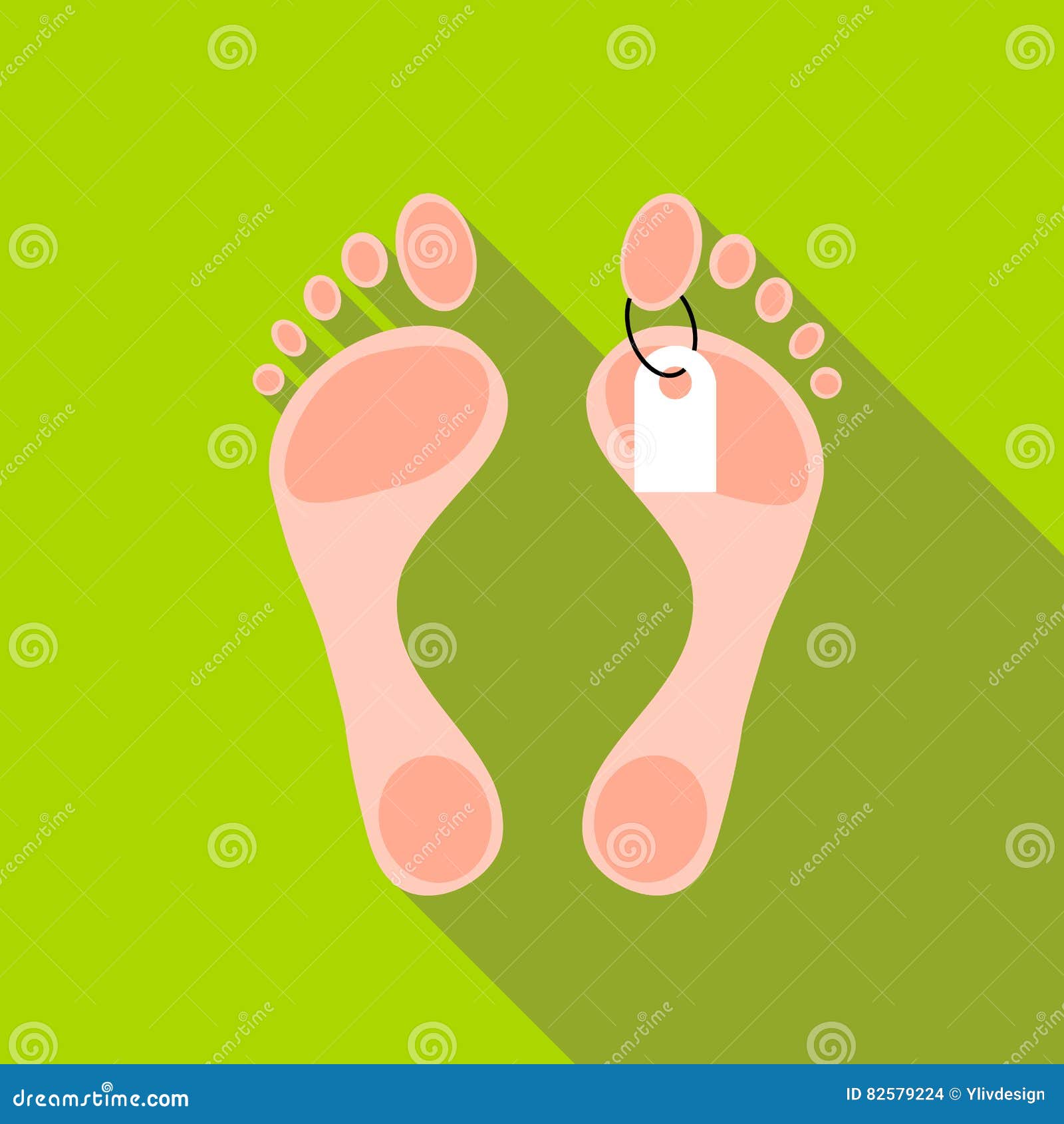 Tag on Leg of Corpse Icon, Flat Style Stock Vector - Illustration of ...