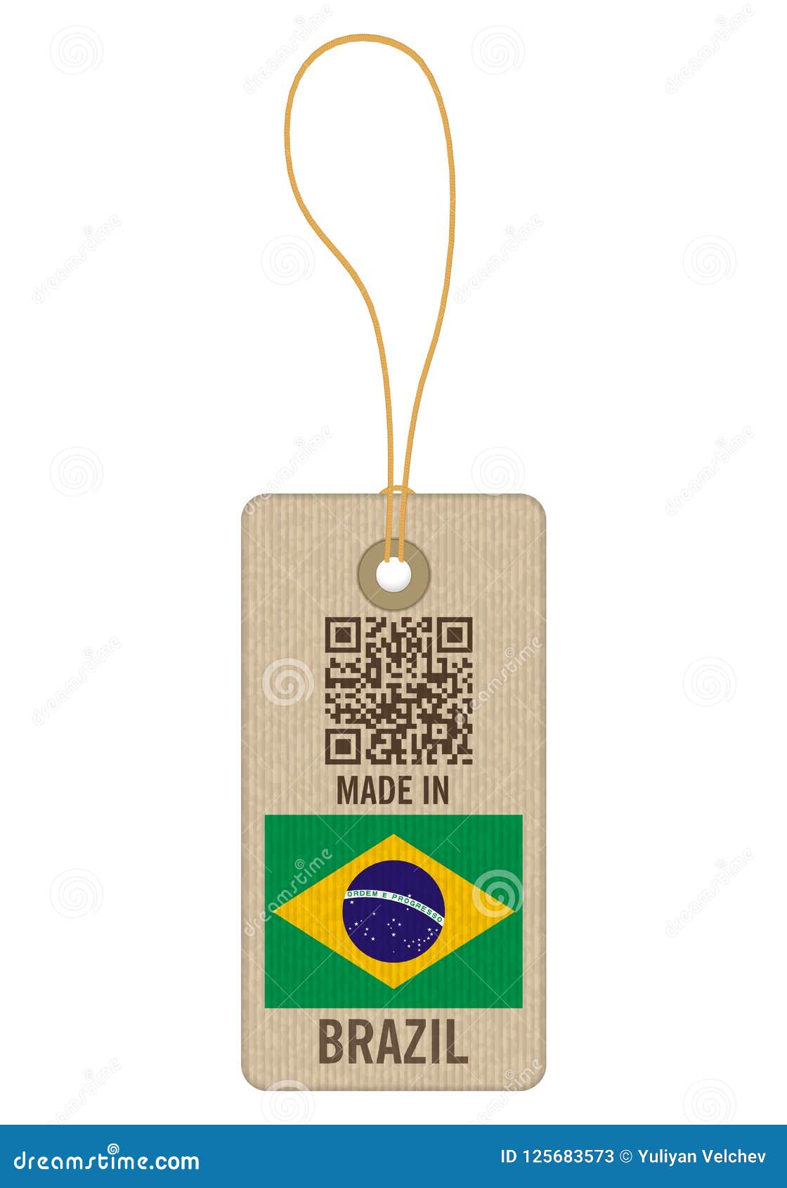 Tag made in Brazil stock vector. Illustration of price - 125683573