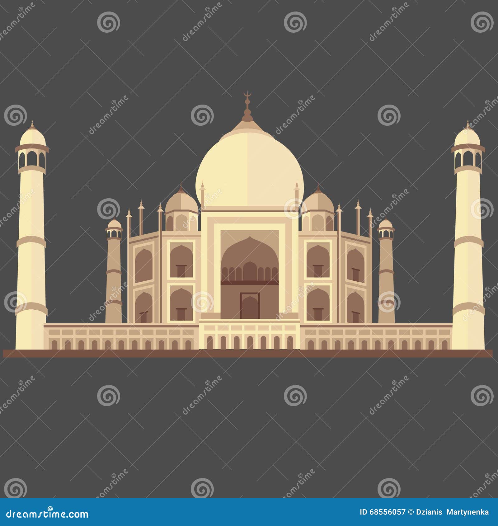 Tag Mahal, Taj Mahal stock vector. Illustration of dome - 68556057