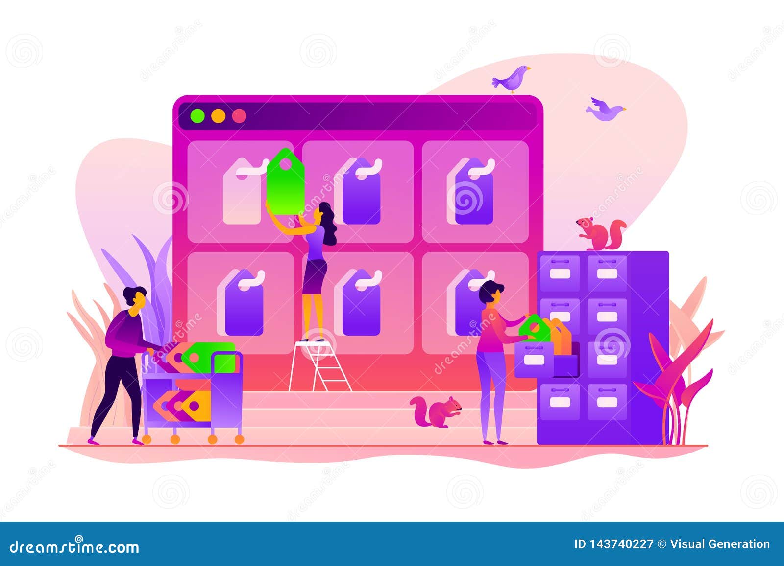 Tag Management Concept Vector Illustration. Stock Vector - Illustration ...
