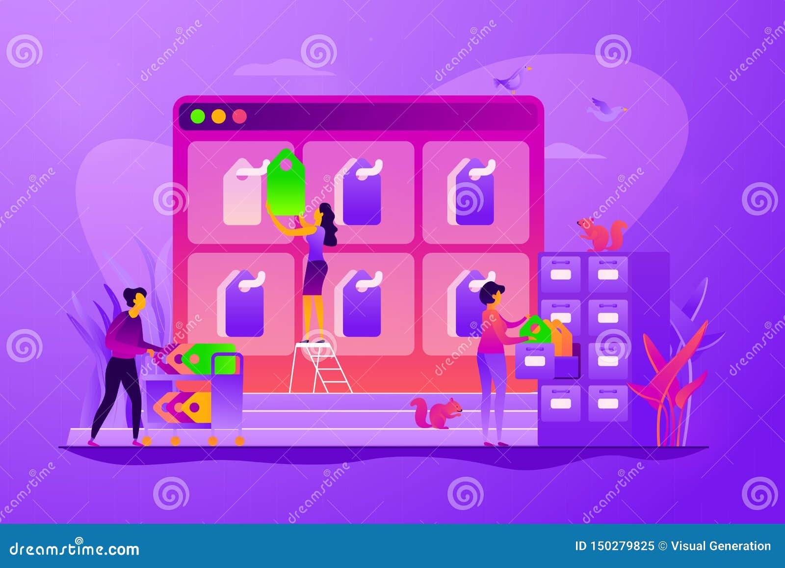 Tag Management Concept Vector Illustration. Stock Vector - Illustration ...