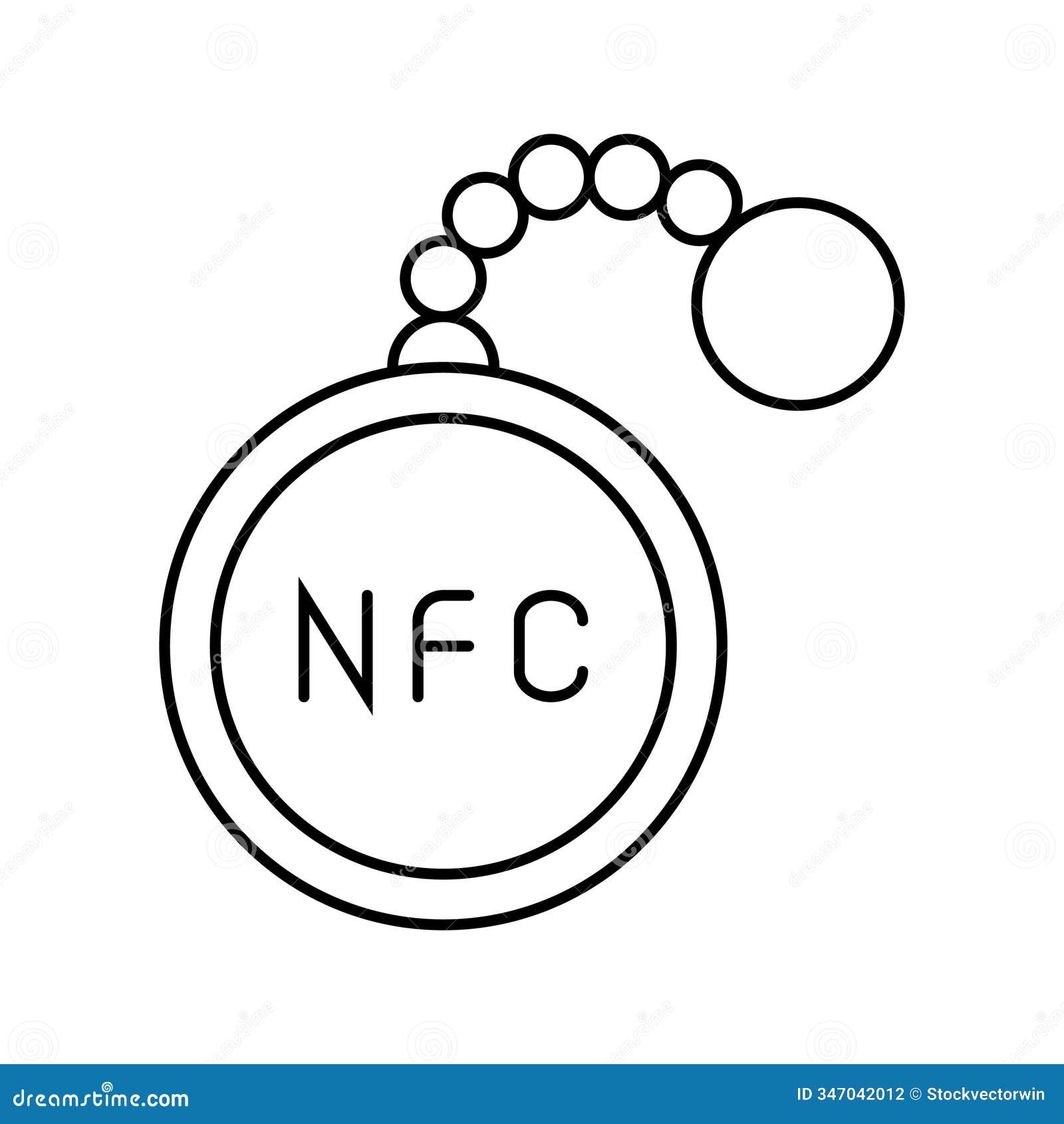 Tag Nfc Technology Line Icon Vector Illustration Stock Illustration ...