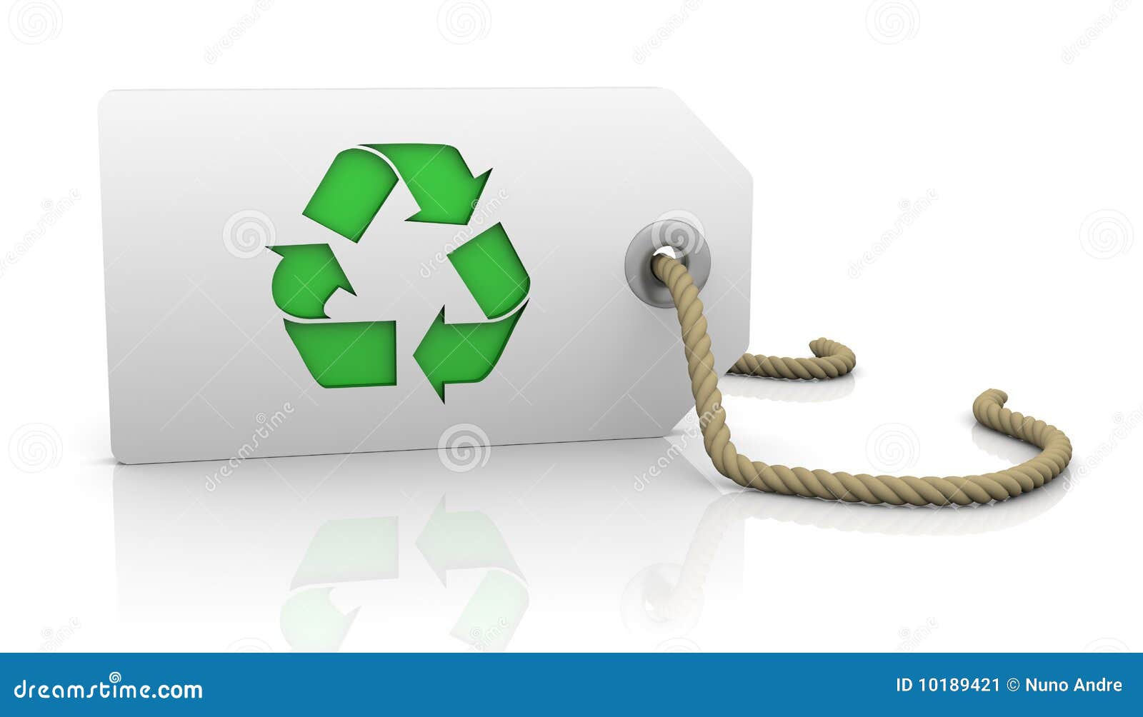 Tag with recycle symbol stock illustration. Illustration of sustainable ...