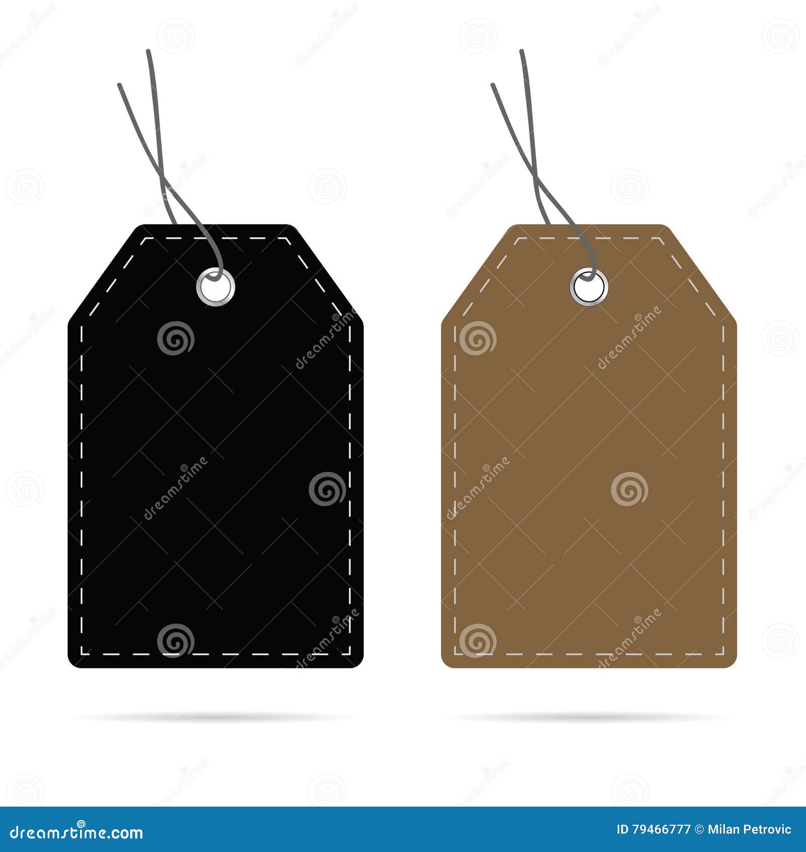 Tag Texture Empty Design Color Illustration Set One Stock Vector ...