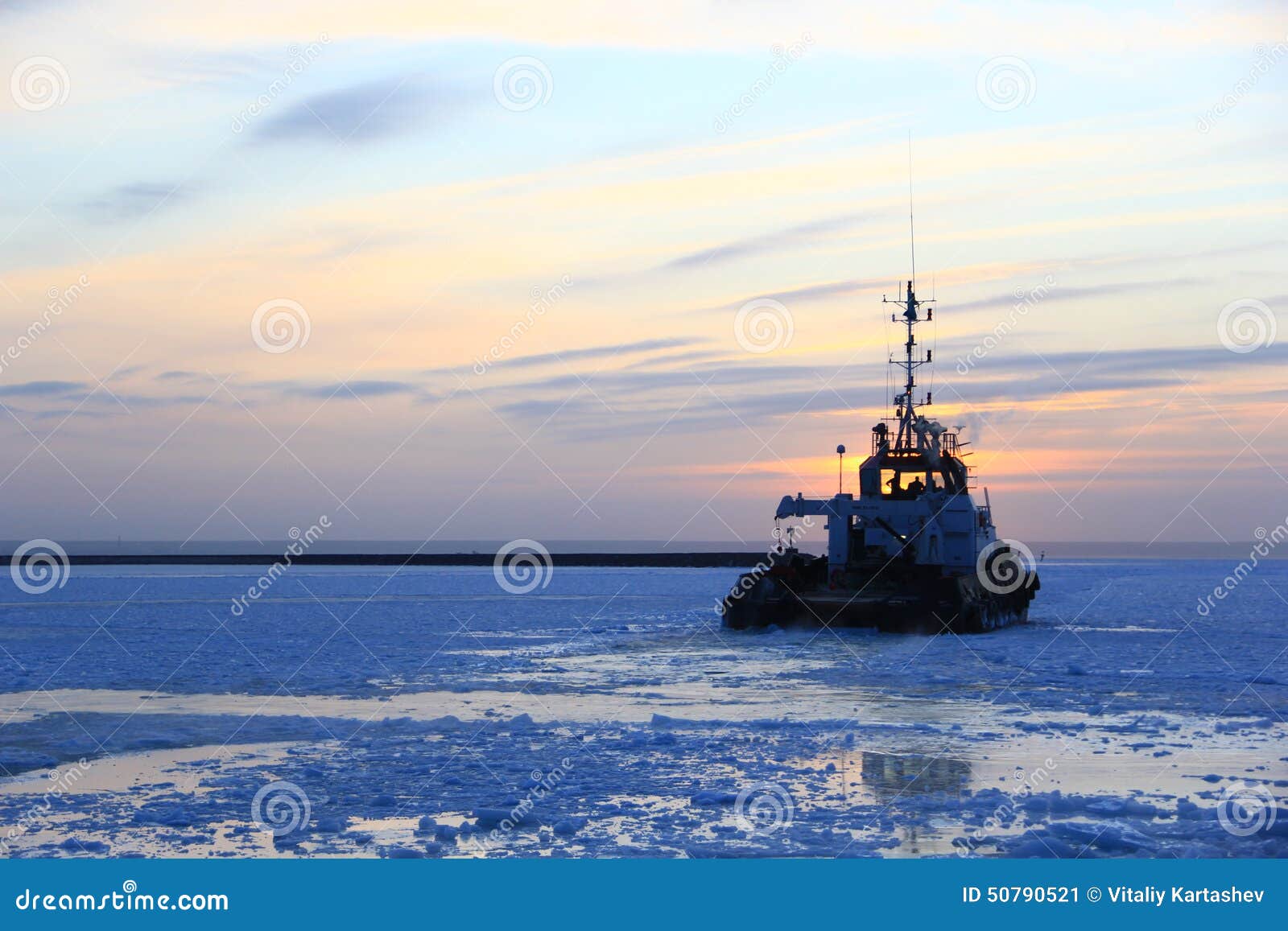 Tag vessel in the habour stock image. Image of winter - 50790521