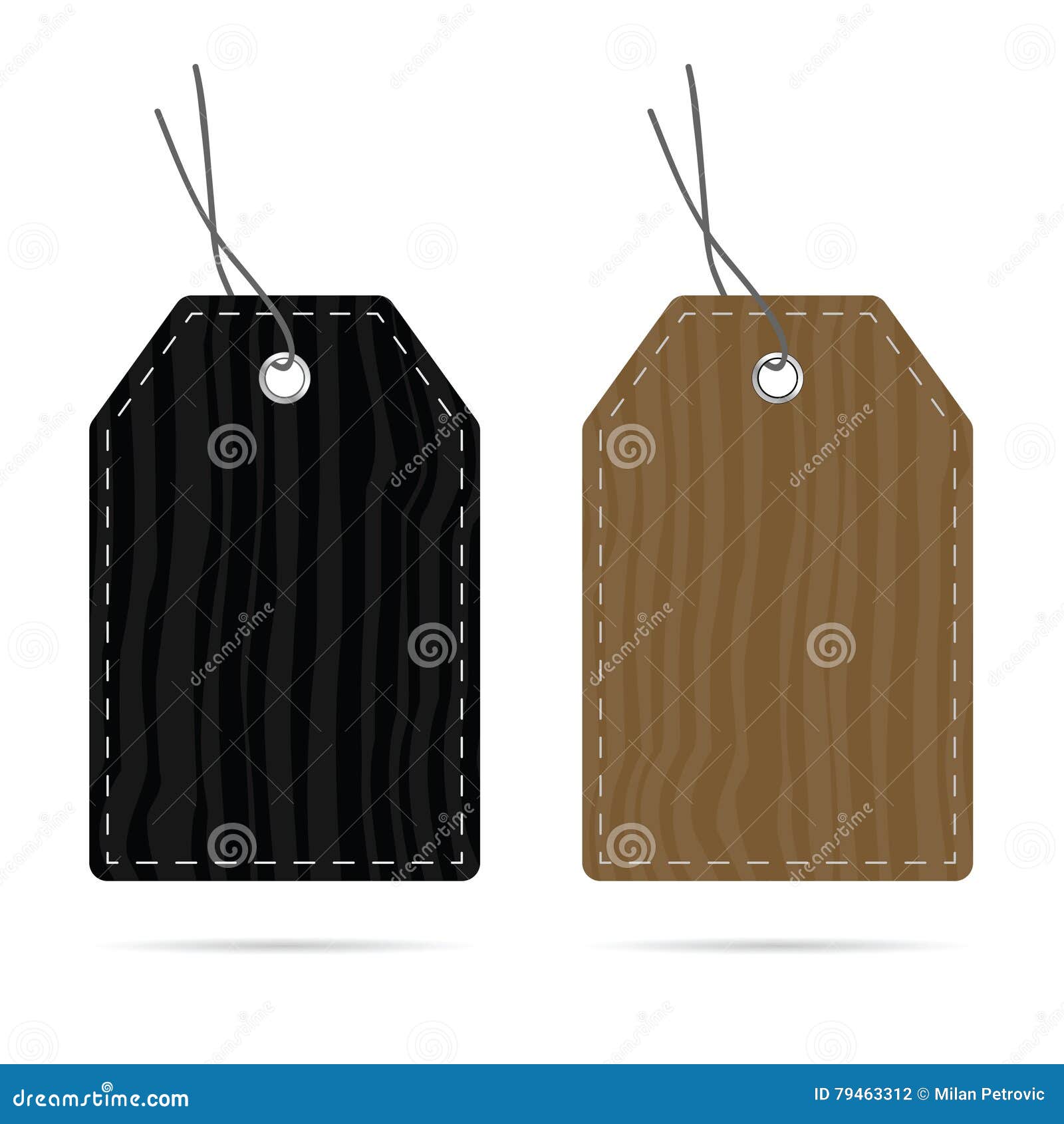 Tag Wood Texture Design Set Color Illustration Stock Vector ...