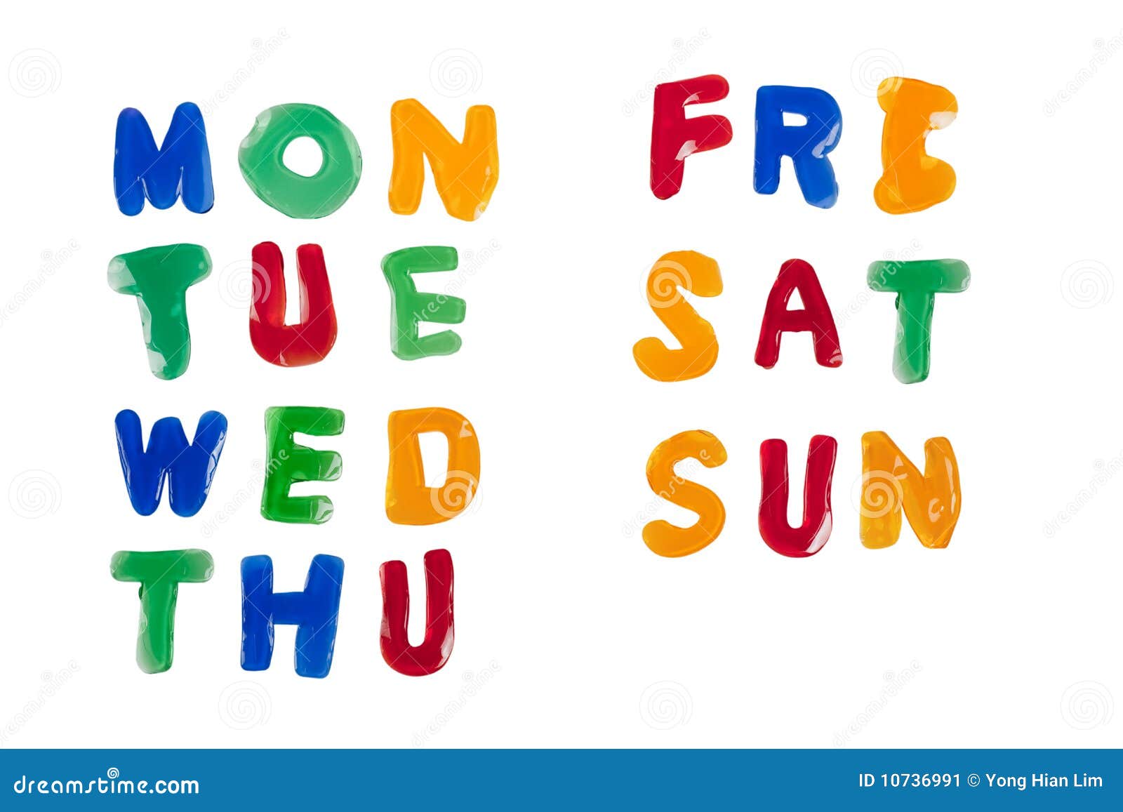 Tage der Woche stockbild. Bild von donnerstag, getrennt - 10736991
