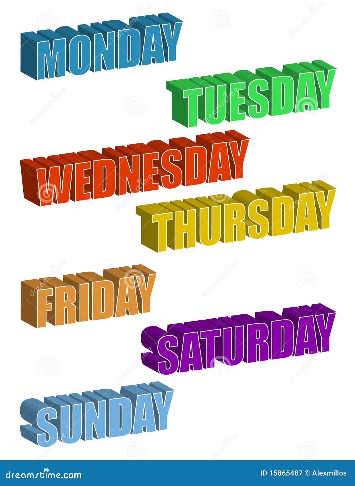 Tage der Woche vektor abbildung. Illustration von mittwoch - 15865487