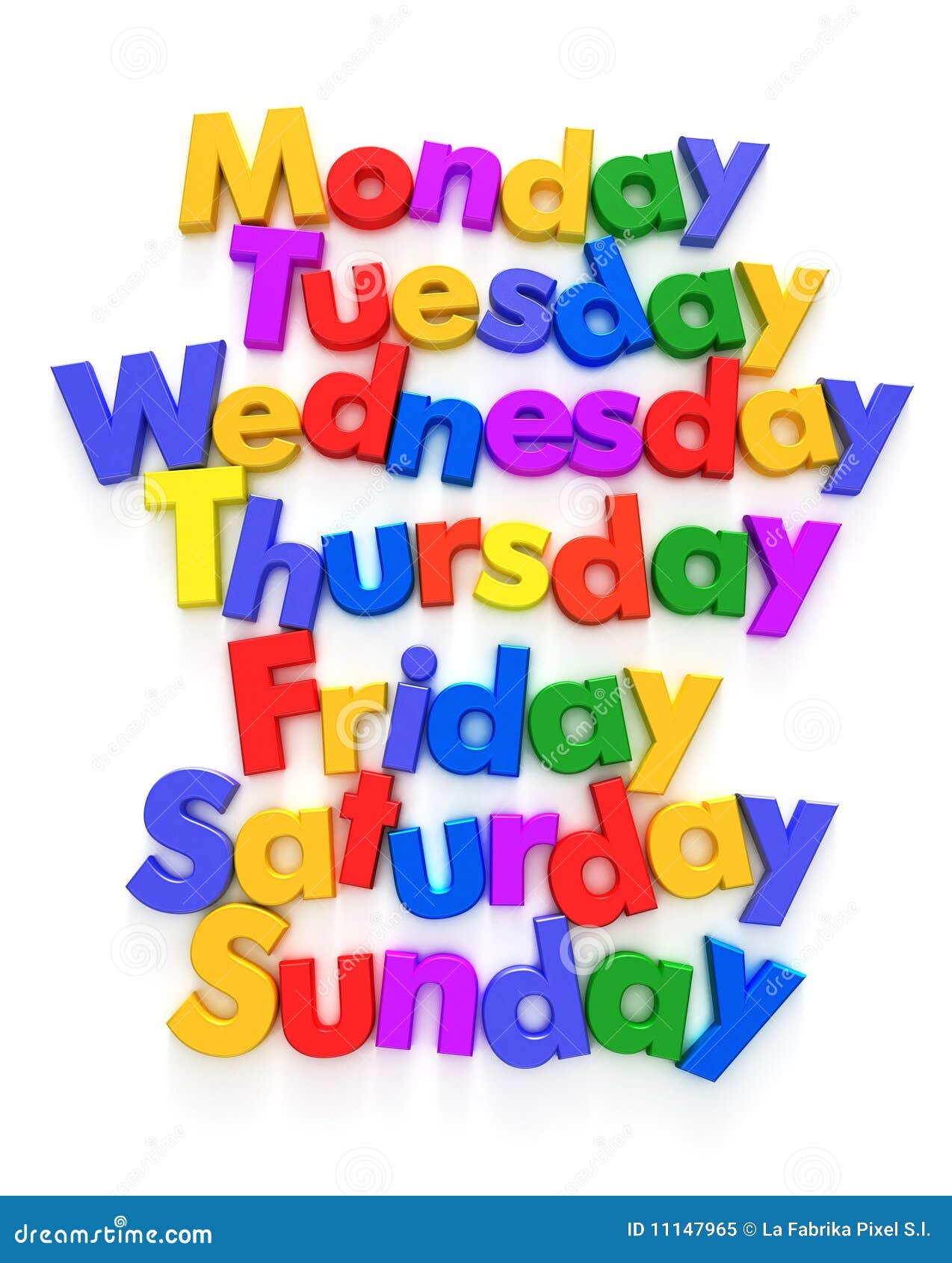 Tage Der Woche in Den Zeichenmagneten Stock Abbildung - Illustration ...