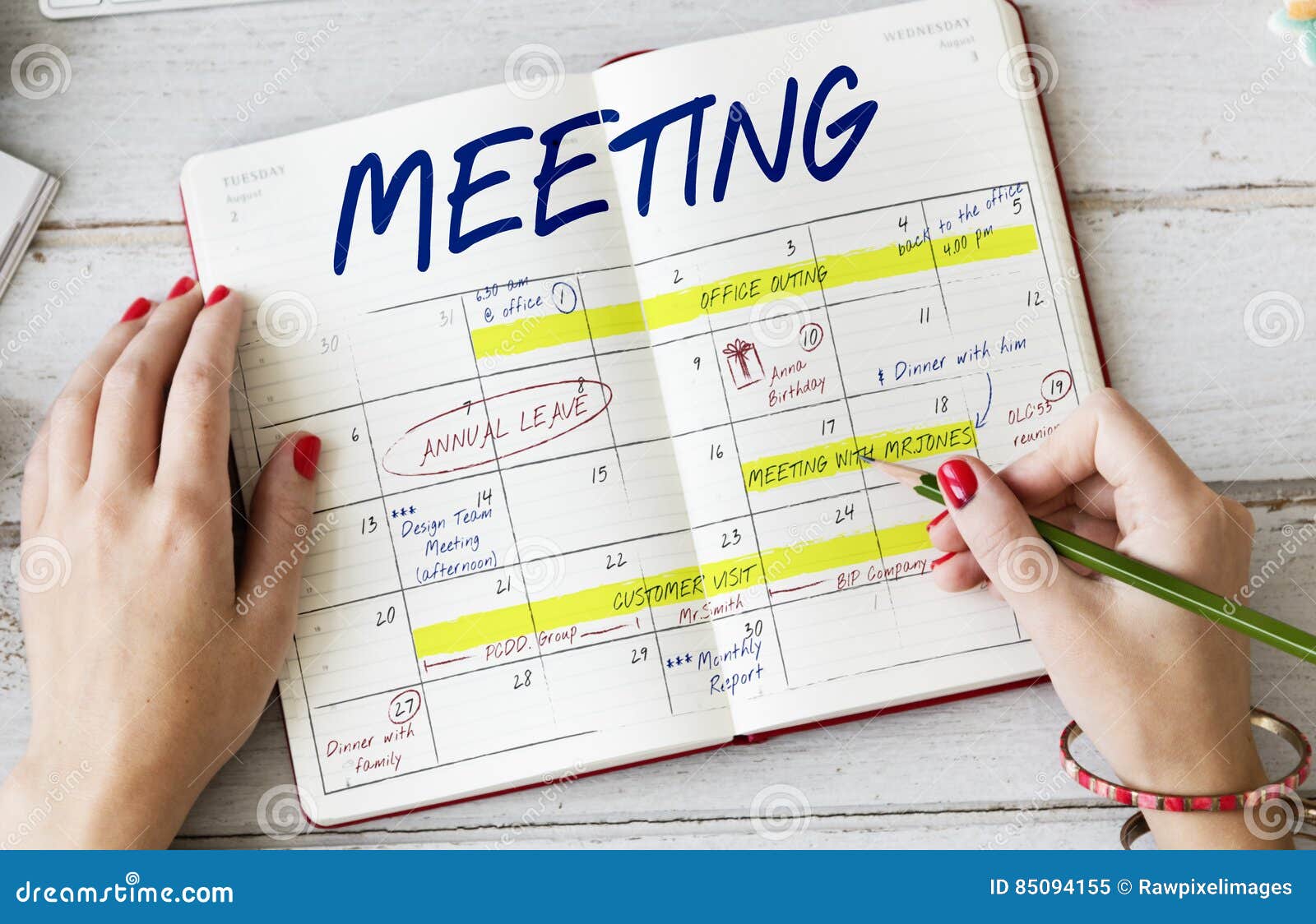 Tagesordnungs-Zeitplan-Kalender-Zeitplan-Grafik Stockbild - Bild von ...