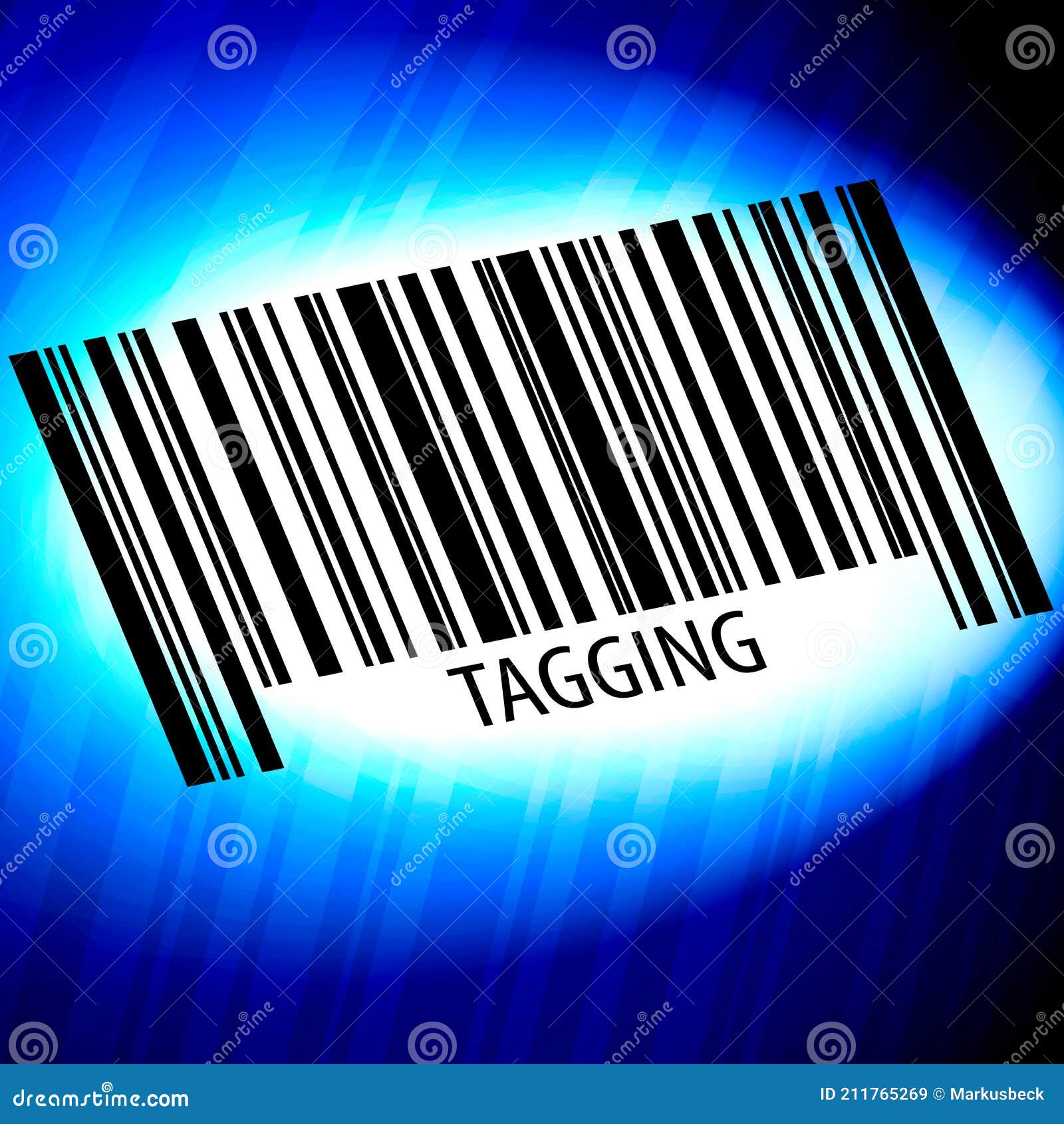 Tagging - Barcode with Blue Background Stock Illustration ...
