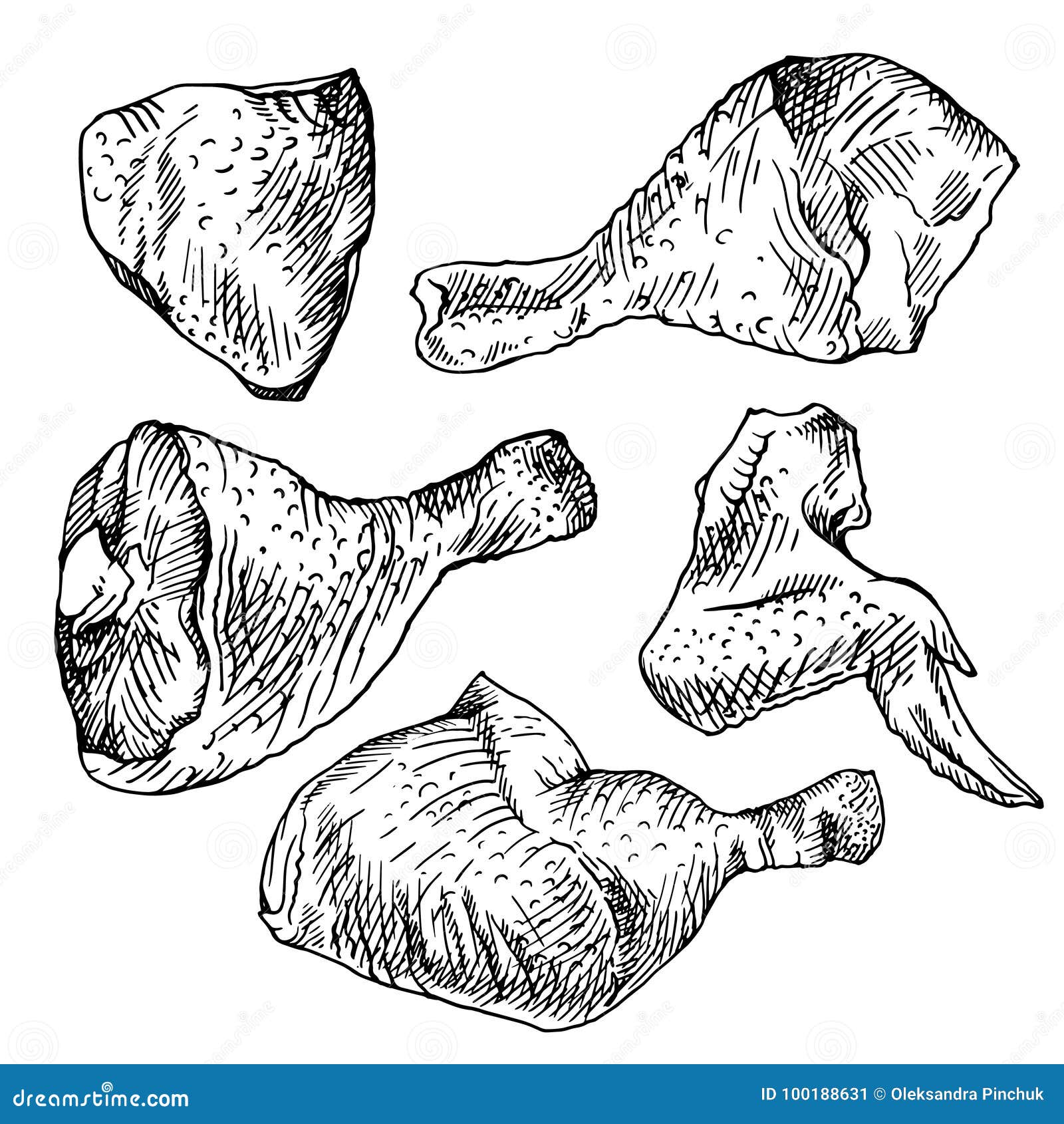 Tagli Del Pollo, Parti Della Gallina Illustrazione Vettoriale ...
