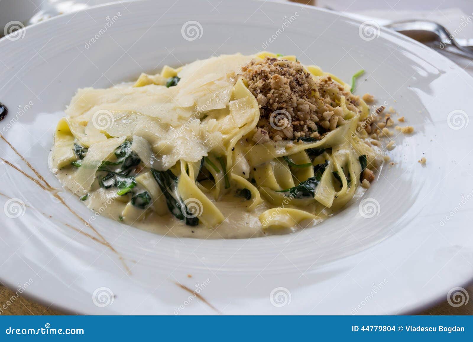 Tagliatele stock photo. Image of walnut, closeup, tasty - 44779804